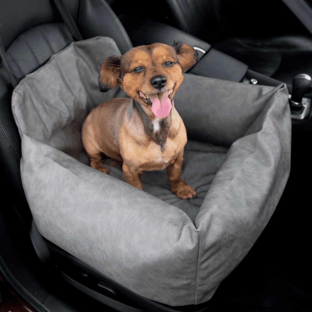 PupProtector? Faux Leather Memory Foam Dog Car Bed - Slate Gray ...