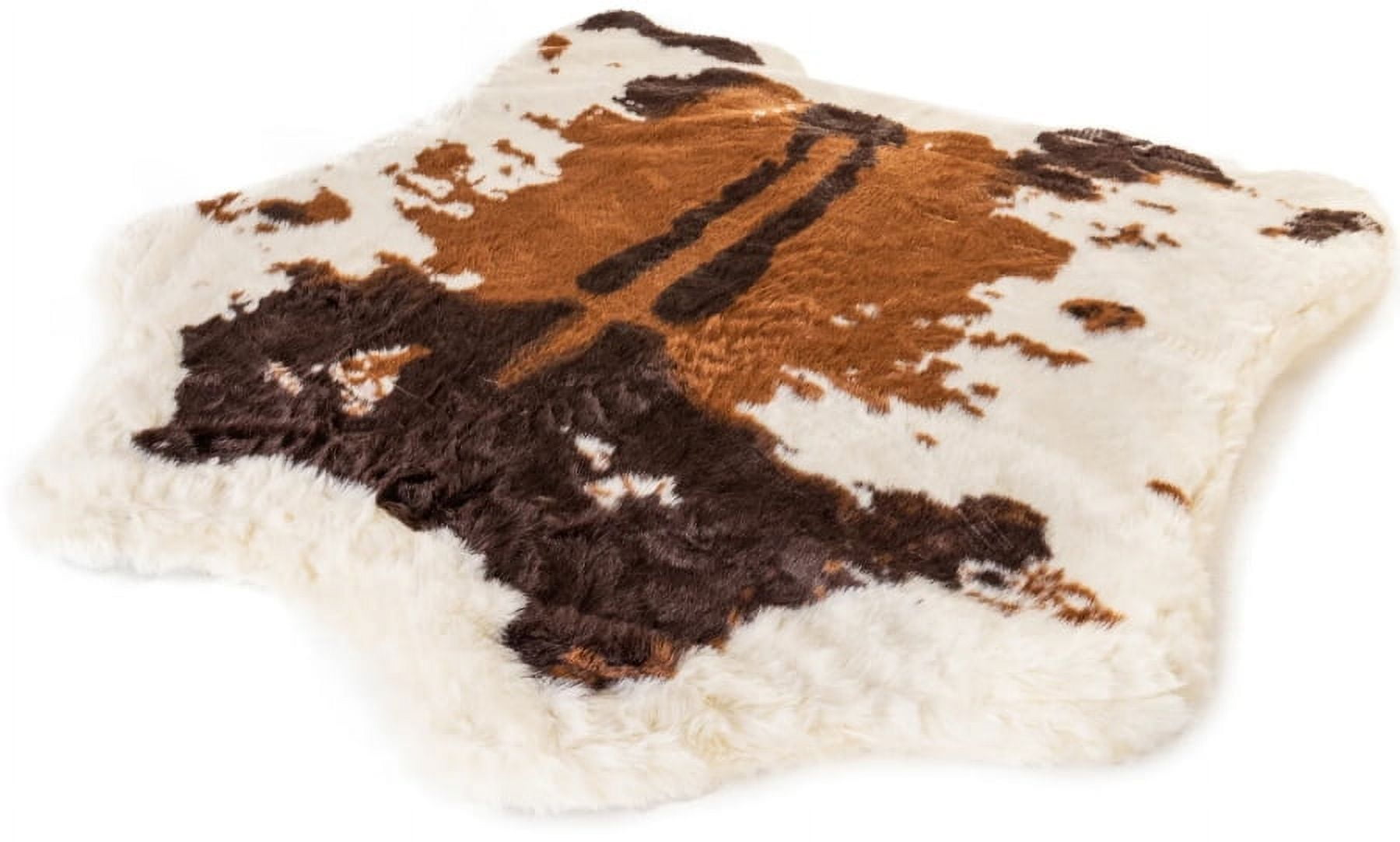 PupRug by Paw.com Animal Print Memory Foam Dog Bed - Brown Faux Cowhide ...