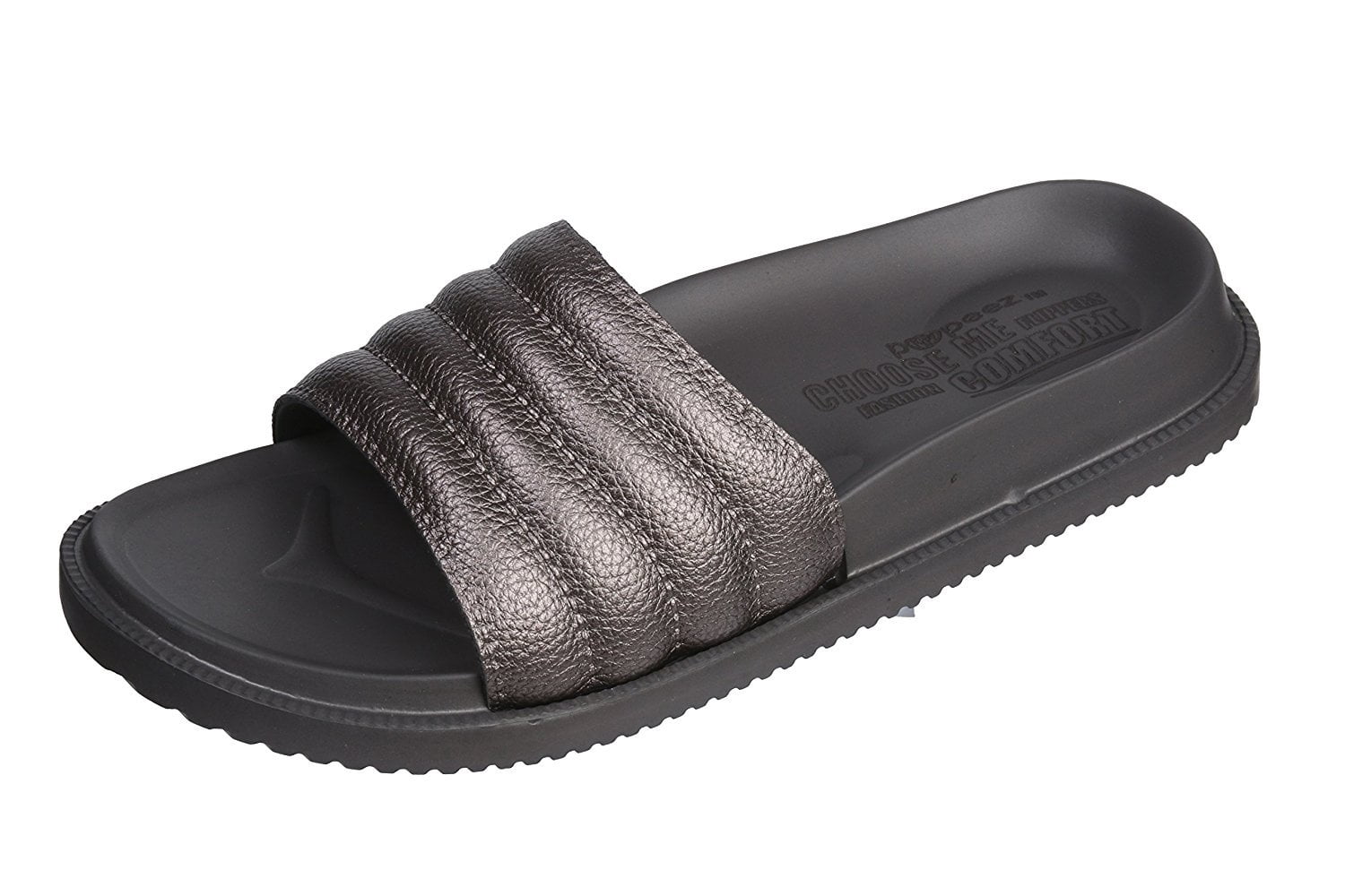 Pupeez Boy's Open Toe Beach Slide Slipper with Soft Sole and Rippled ...