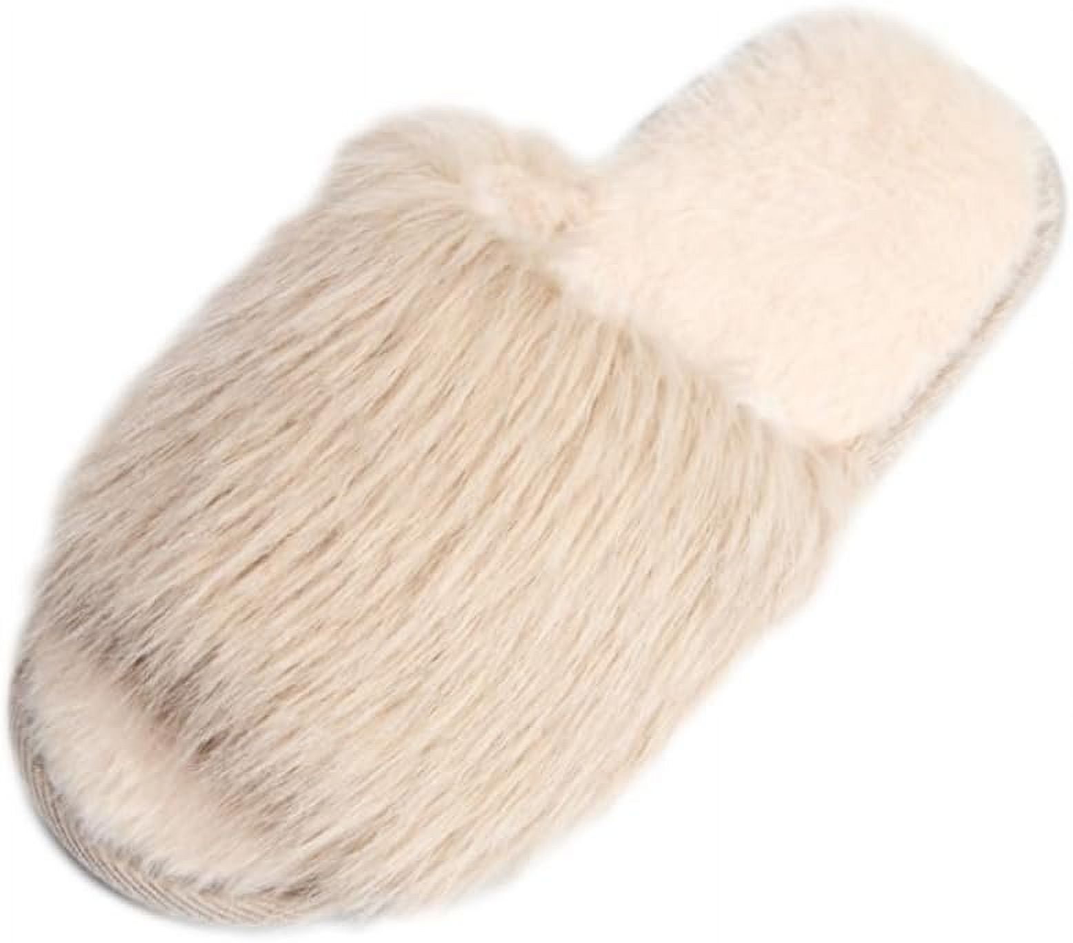 Pupeez Cozy Chic Fuzzy Slippers for Girl's - Fizzy Hair Top with Faux ...