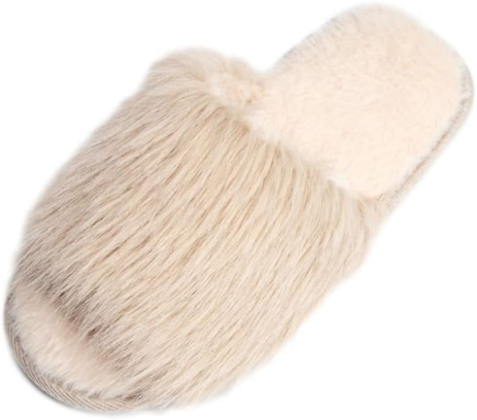Pupeez Cozy Chic Fuzzy Slippers for Girl's - Fizzy Hair Top with Faux ...