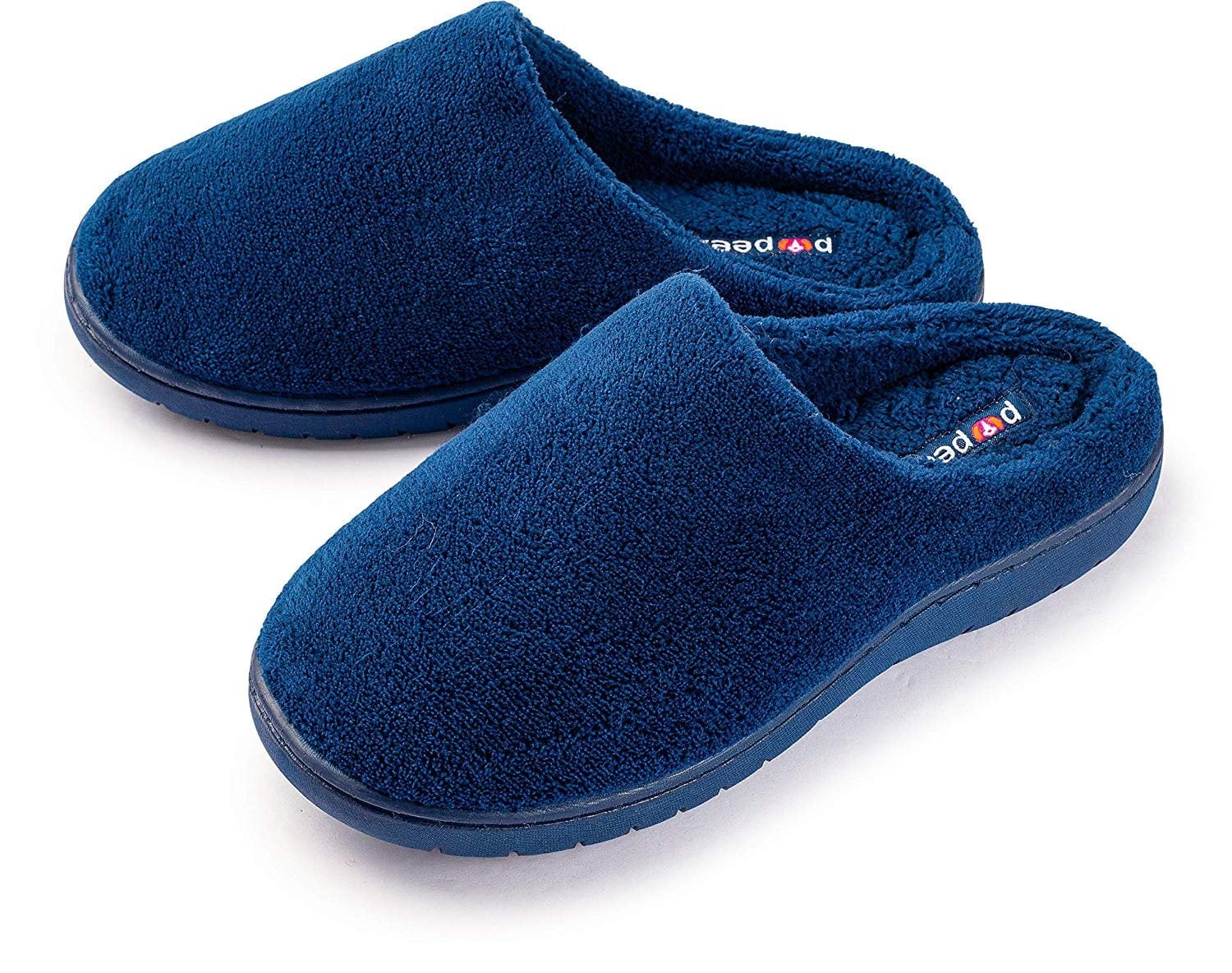 Pupeez Girls Classic Terry Clog Slippers Navy - Walmart.com