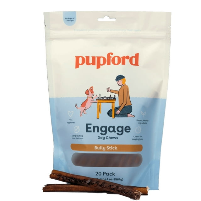 Pupford Bully Stick Beef Bully Sticks for Dogs, 20 Pack - Walmart ...