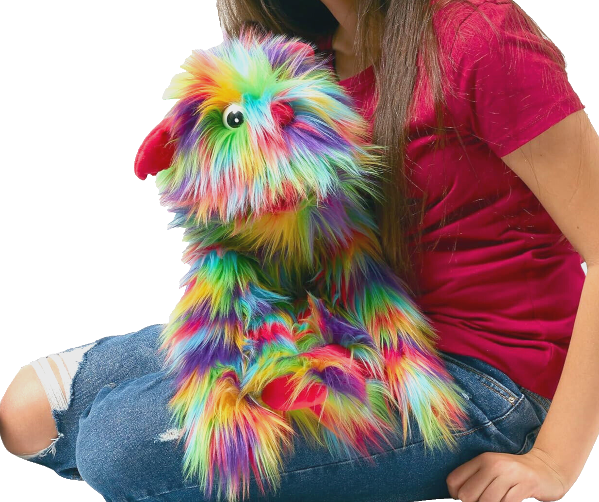 Puppet Company Rainbow Monster 20 inch Puppet Plush Toy with Arm Rod ...