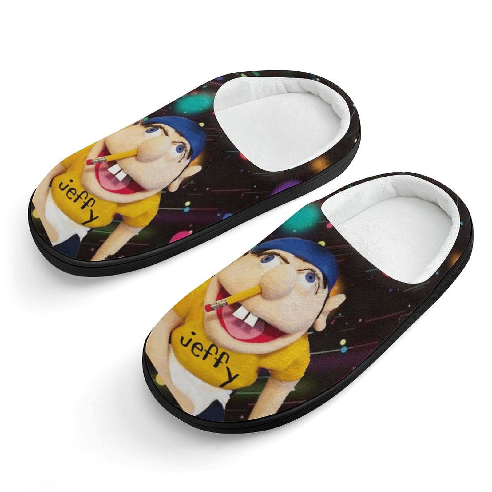 Puppet Jeffy Game Cotton Slippers For Kids Winter Warm Soft Plush ...