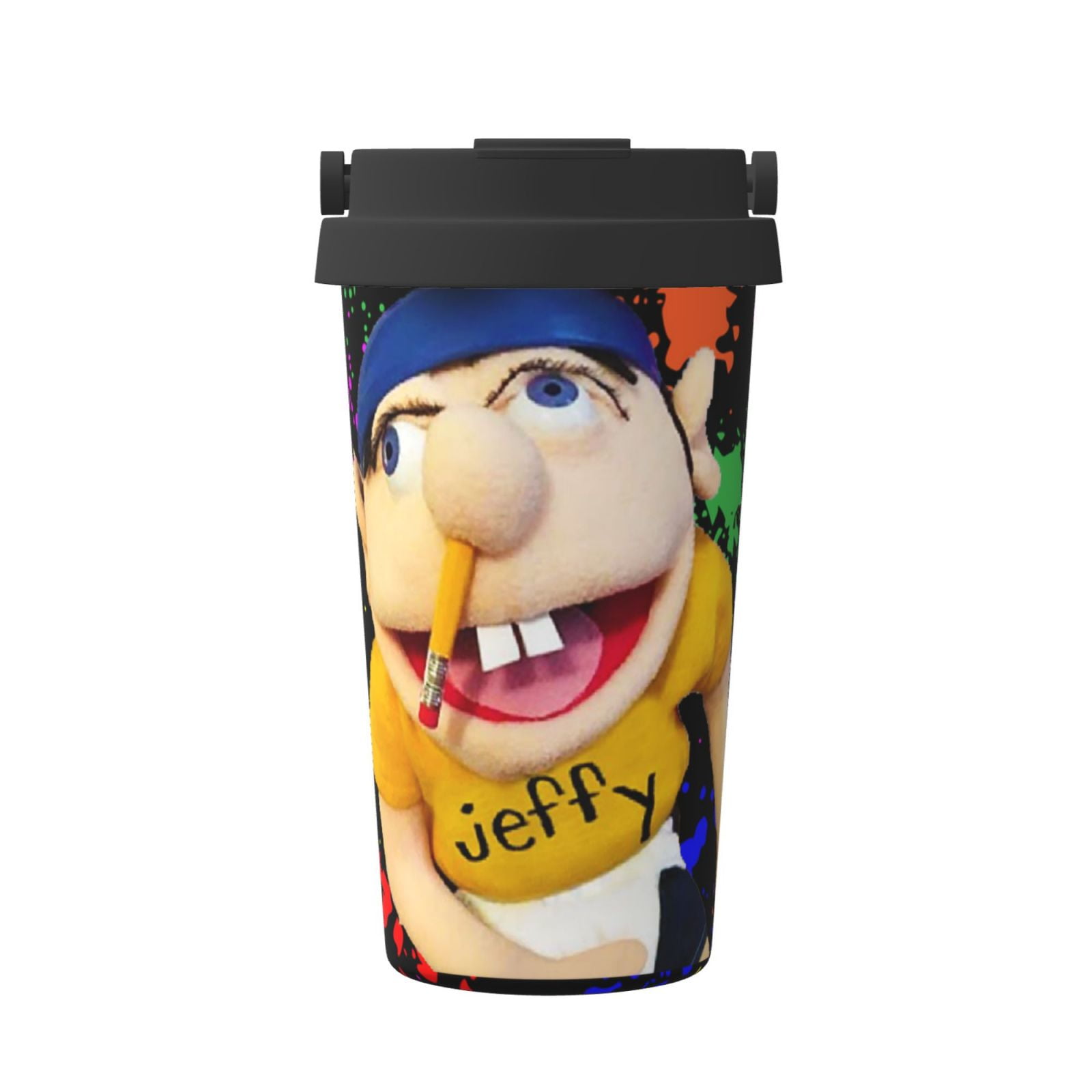 Puppet Jeffy Game Insulated Coffee Mug Portable Thermos Cup Stainless ...