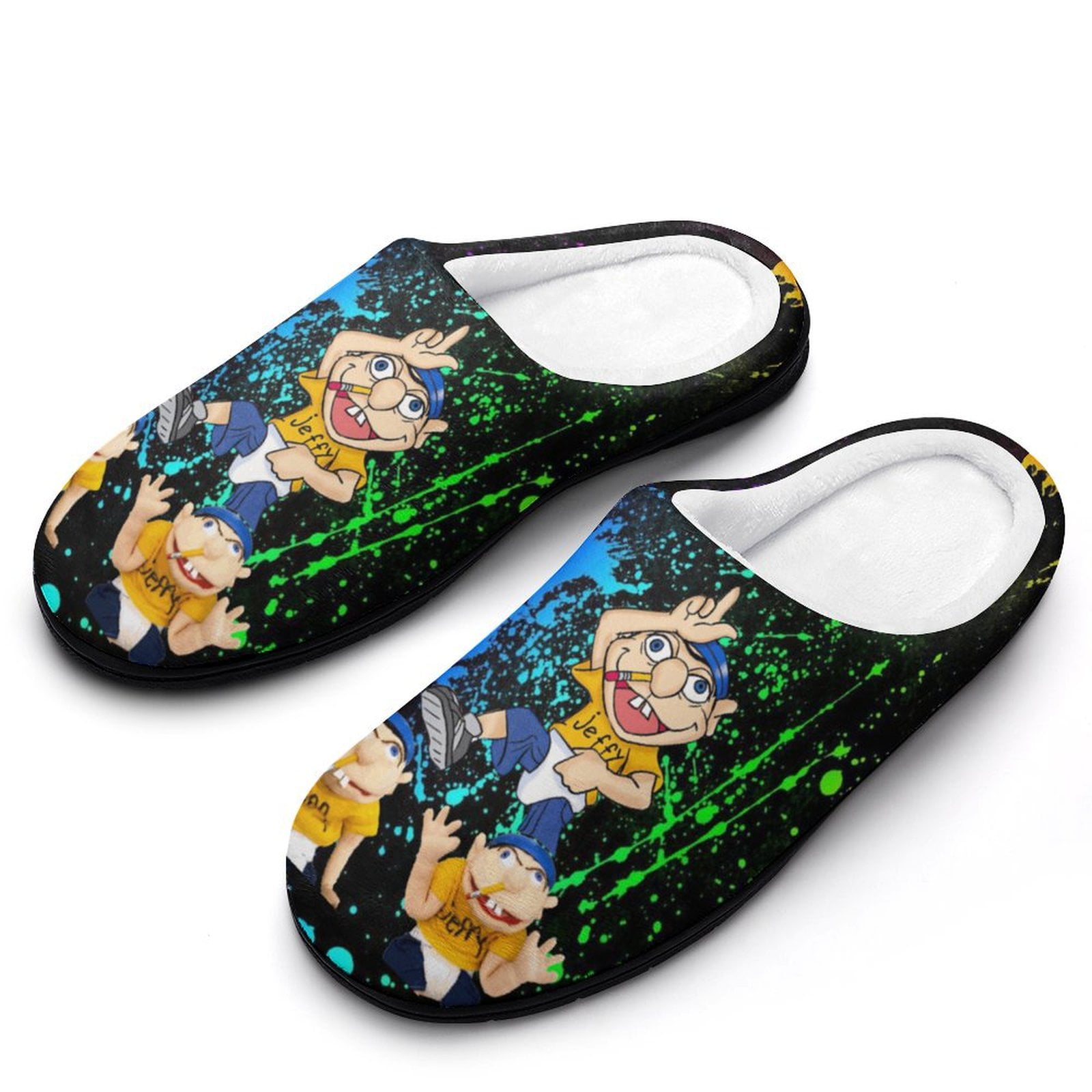 Puppet Jeffy SML Men's Cotton Slippers Winter Fuzzy Lightweight Anti ...