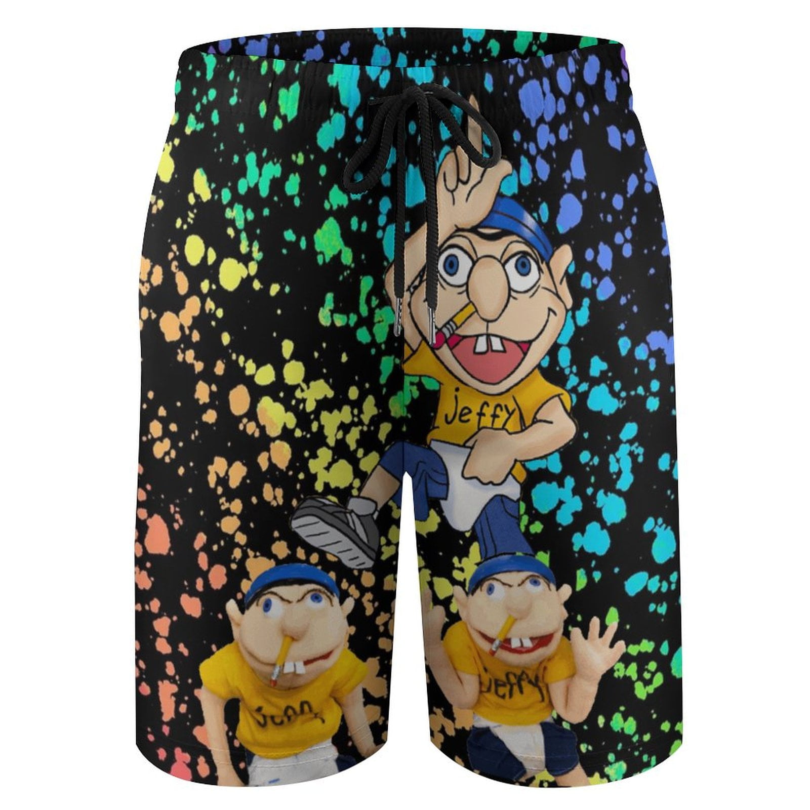 Puppet Jeffy SML Teen Board Shorts Summer Boy's Swim Trunks Drawstring ...