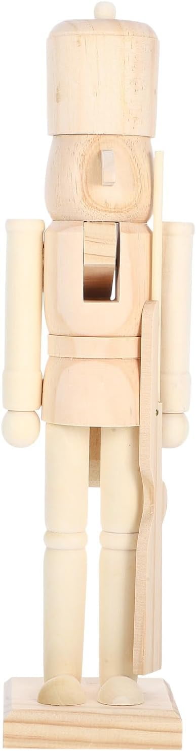 Puppet King Nutcracker Soldier Figurine - Unfinished Wooden DIY Walnut Ornament - Unpainted ...