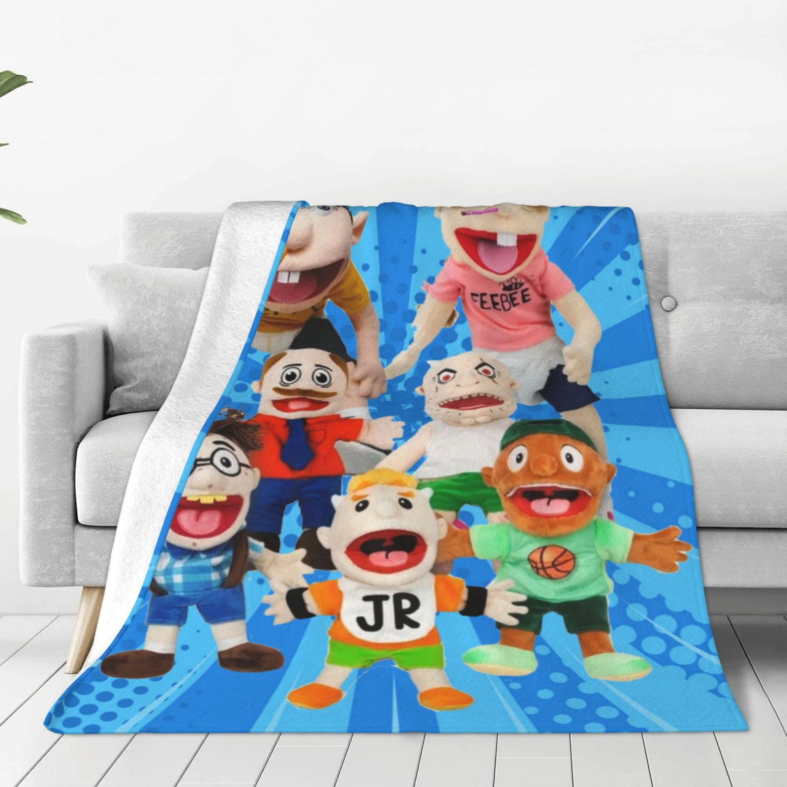 Puppets SML Jeffy Flannel Blanket Cozy Ultra-Soft Micro Fleece Throw ...