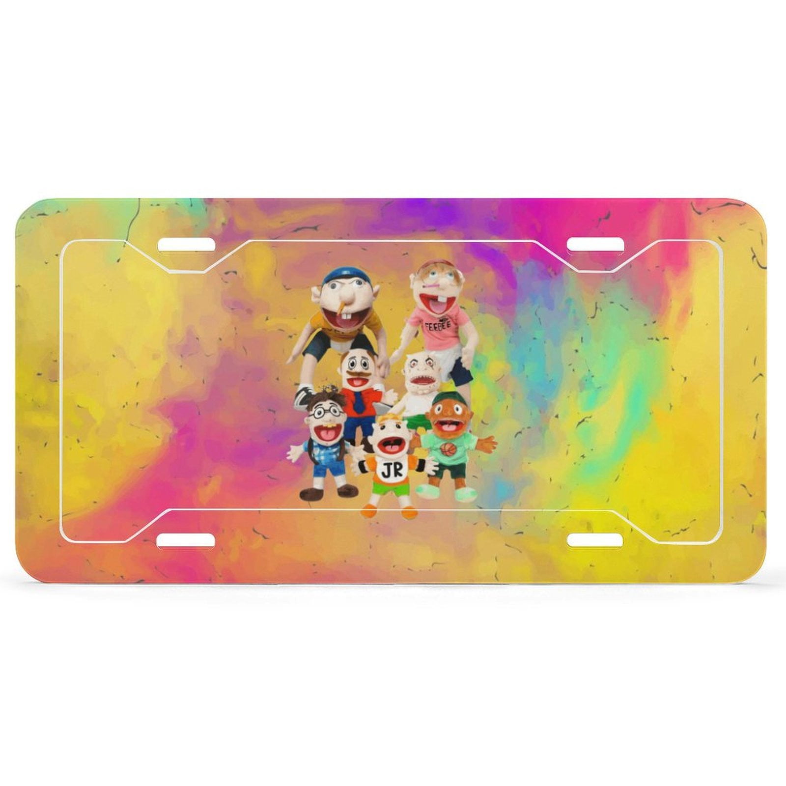 Puppets SML Jeffy License Plate Covers Frames Aluminum Auto Truck Car ...