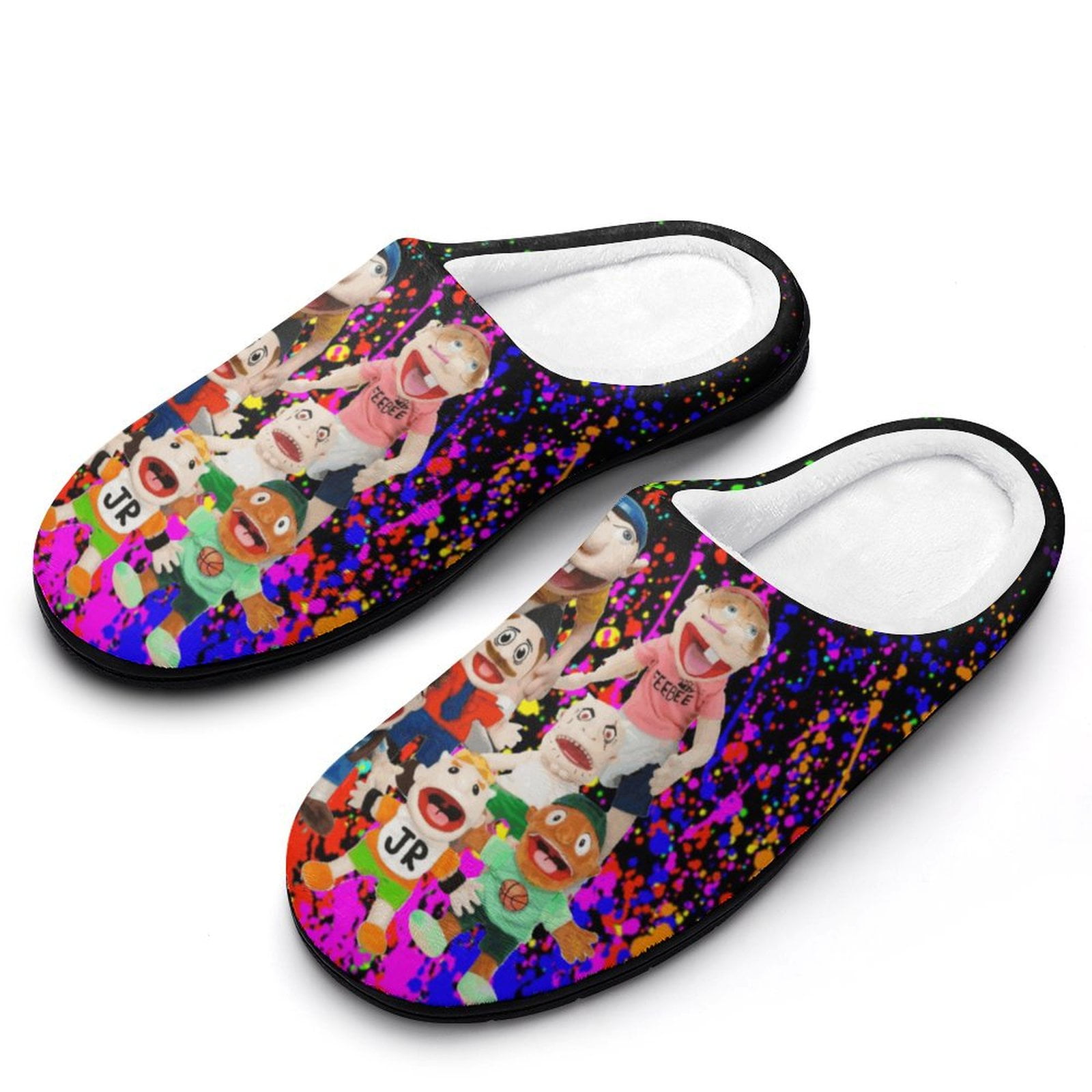 Puppets SML Jeffy Men's Cotton Slippers Winter Fuzzy Lightweight Anti ...