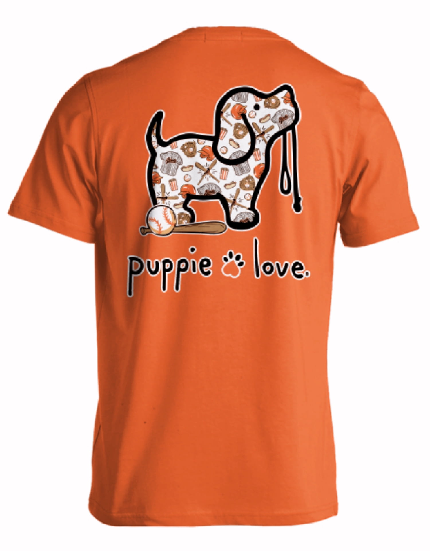 Puppie Love Dog Baseball Pup Orange Short Sleeve T-Shirt - Walmart.com