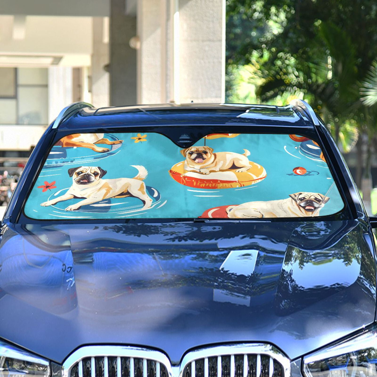 Puppies Dogs Leaves Lifebuoy Automotive Front Car Windshield Sun Shade ...
