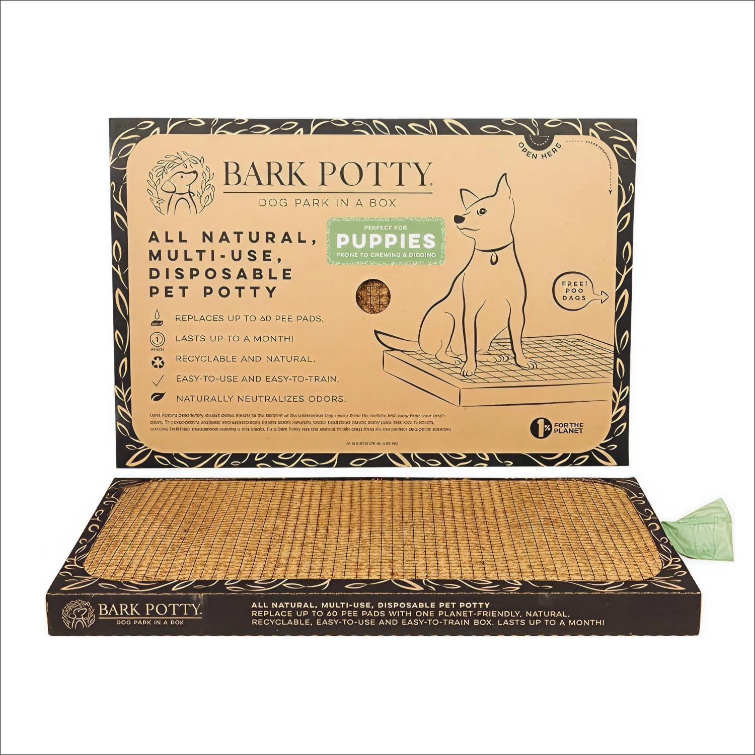 Puppy Bark Potty Natural Dog Potty for Small Dogs & Teething Puppies - Odor Neutralizing ...