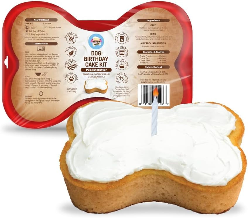 Puppy Cake Dog Birthday Cake Kit – Complete Cake Mix, Icing Mix, Candle ...