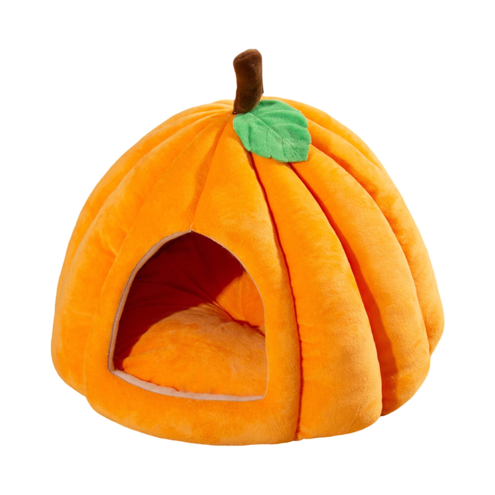 Puppy Cartoon Pumpkin Cave Bed Detachable Cushion Cave for Small Pet ...
