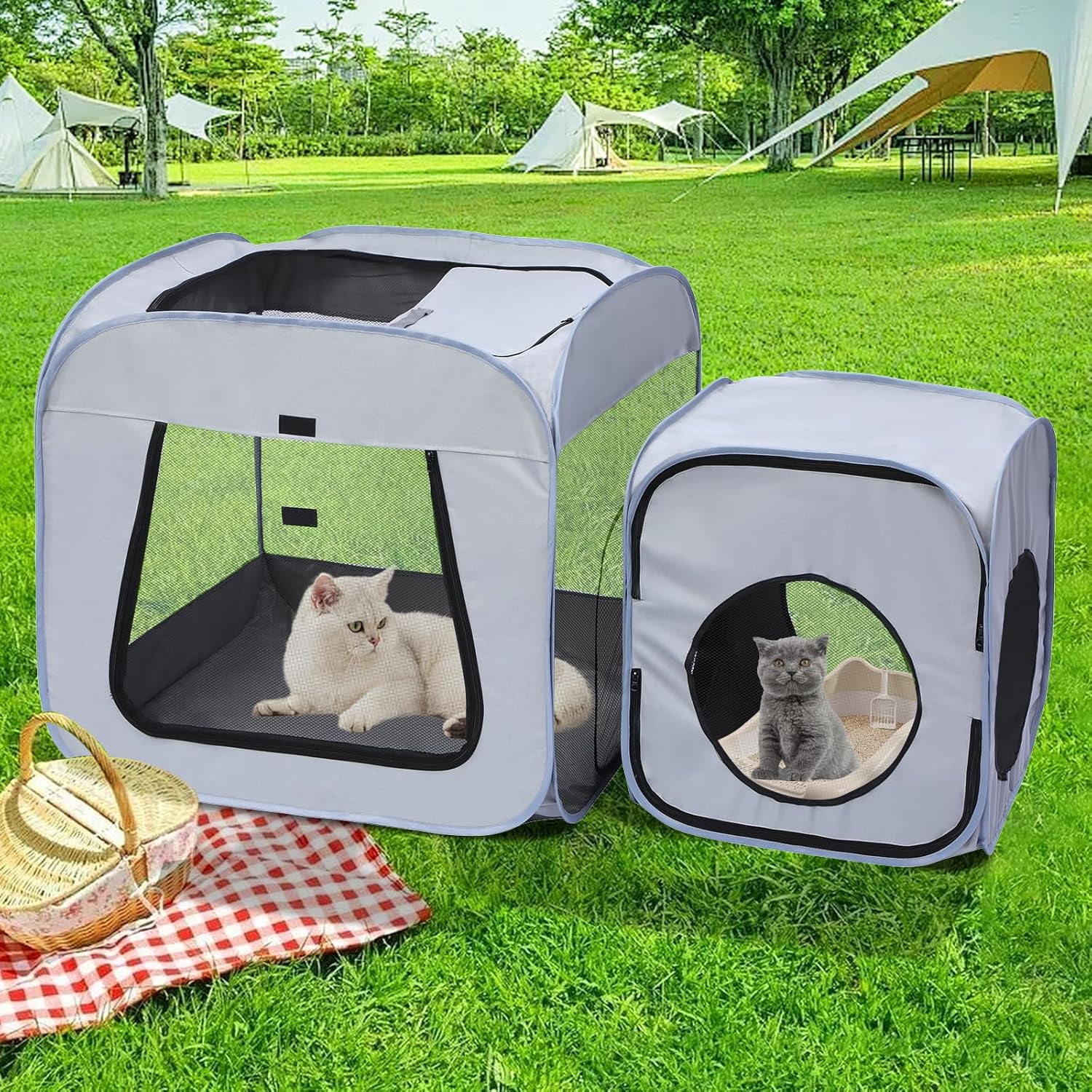 Puppy Cat Tent Playpen Foldable Waterproof Dog Crate Kennel Indoor ...