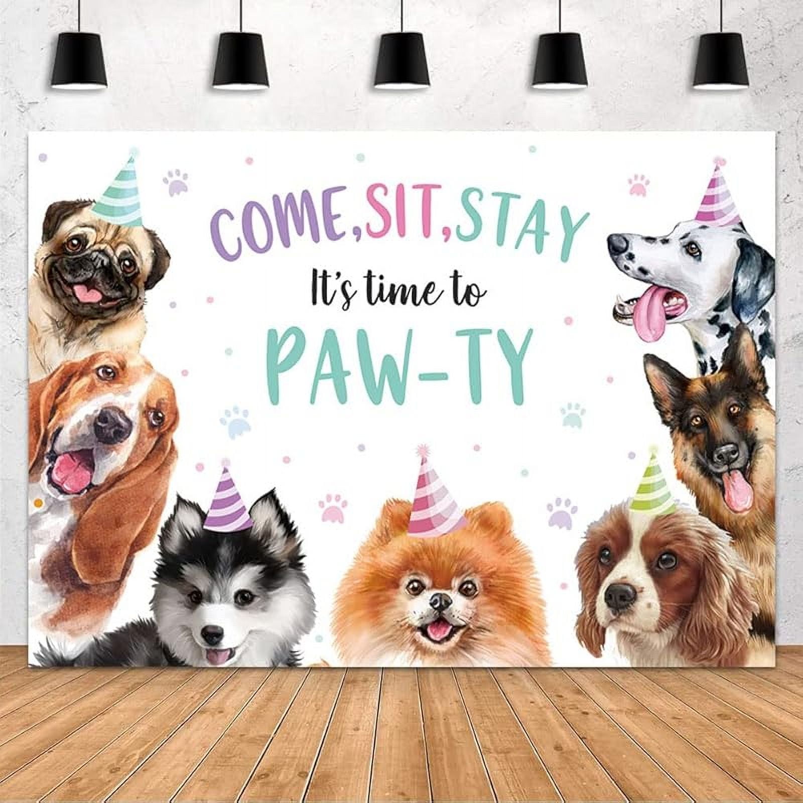 Puppy Dog Birthday Party Decorations Backdrop Pet Doggy Party Photo ...