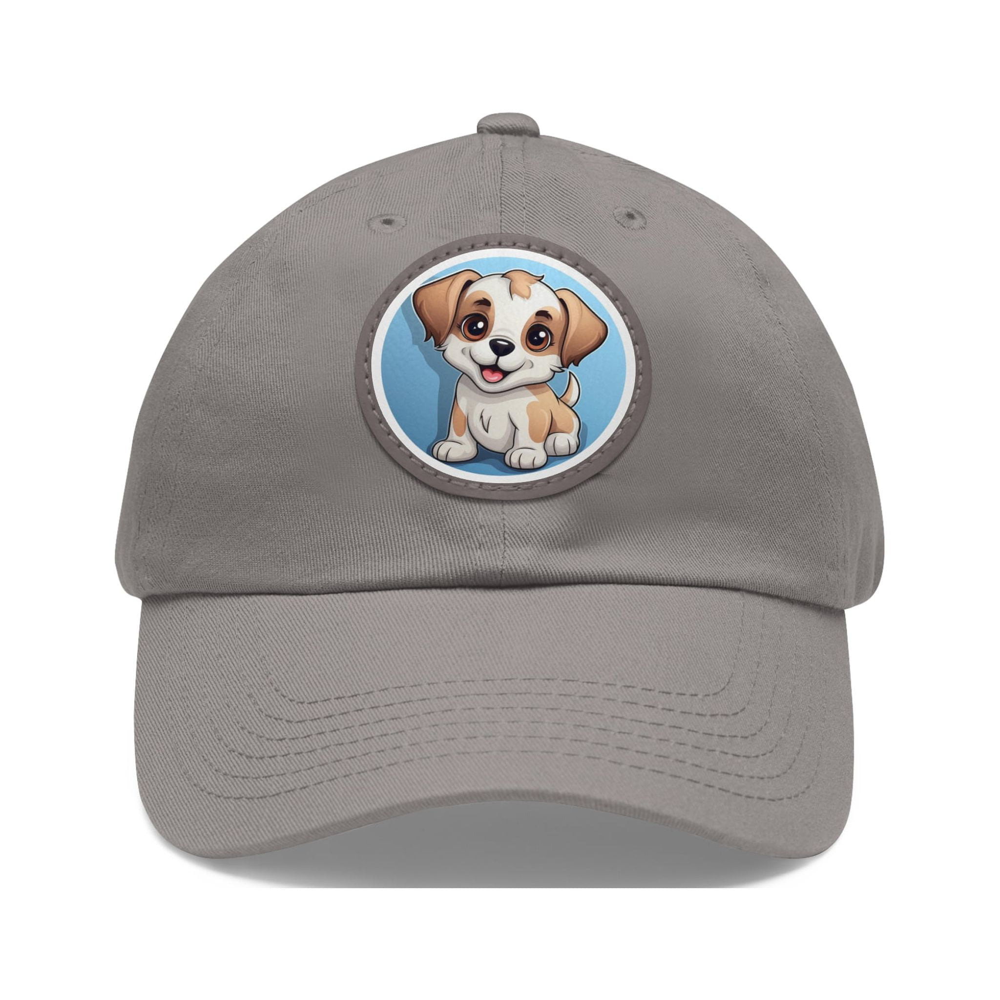Puppy Dog Hat Cap Cute Adorable Strap Back Dad Hat with Round Patch ...