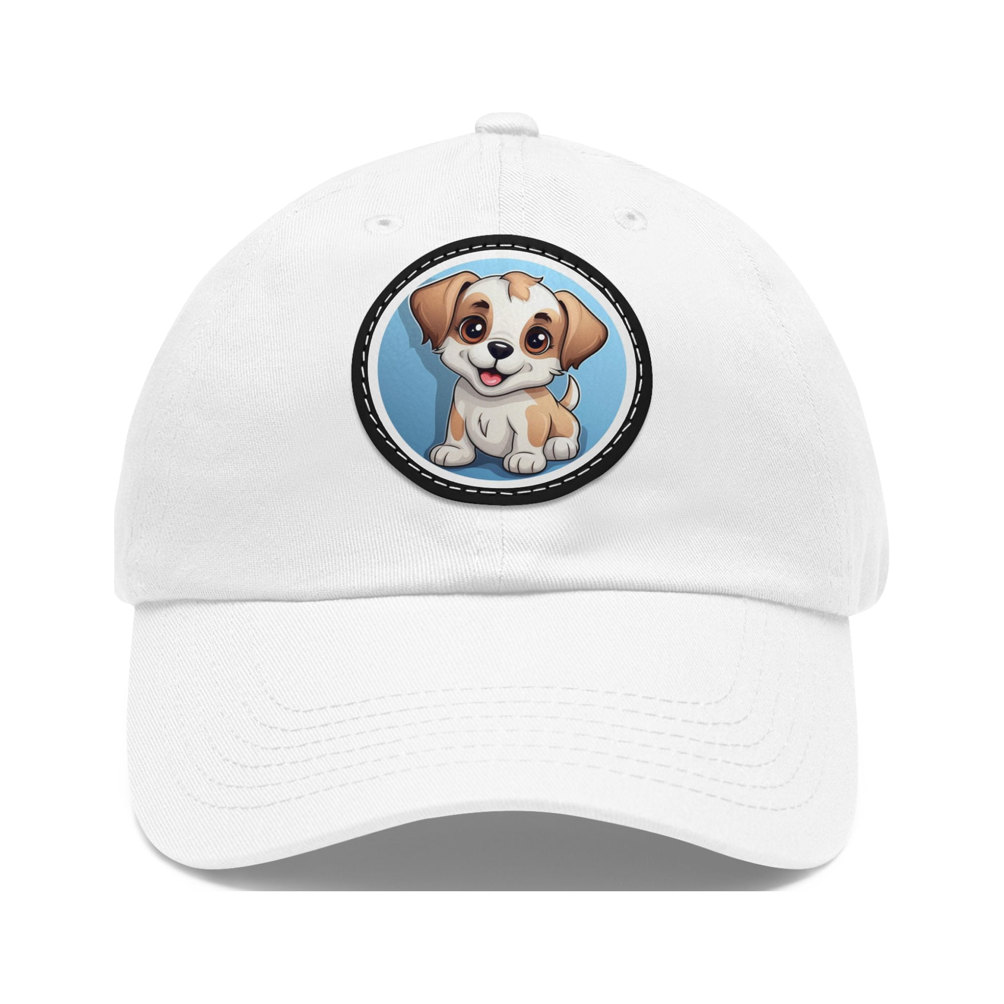 Puppy Dog Hat Cap Cute Adorable Strap Back Dad Hat with Round Patch ...