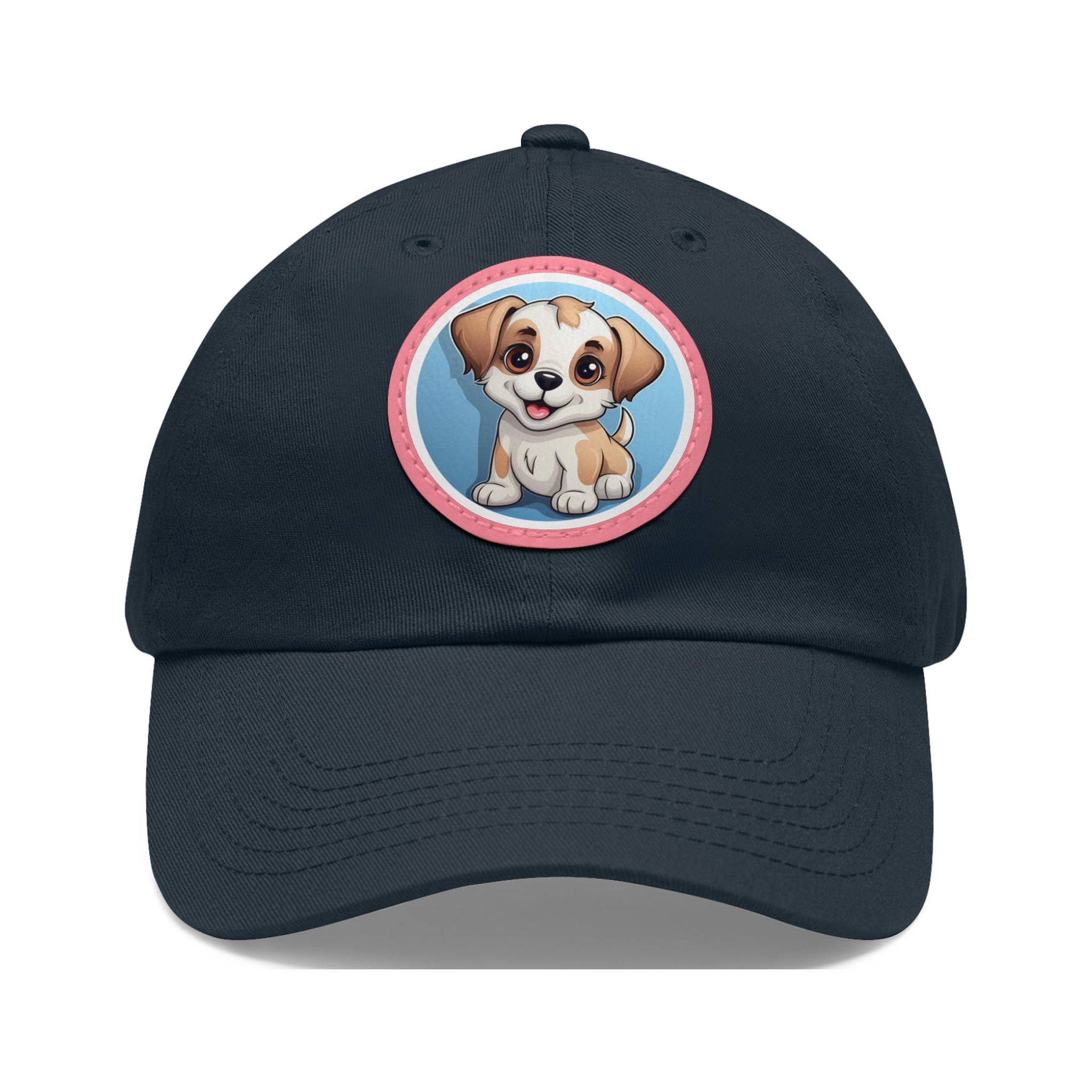Puppy Dog Hat Cap Cute Adorable Strap Back Dad Hat with Round Patch ...