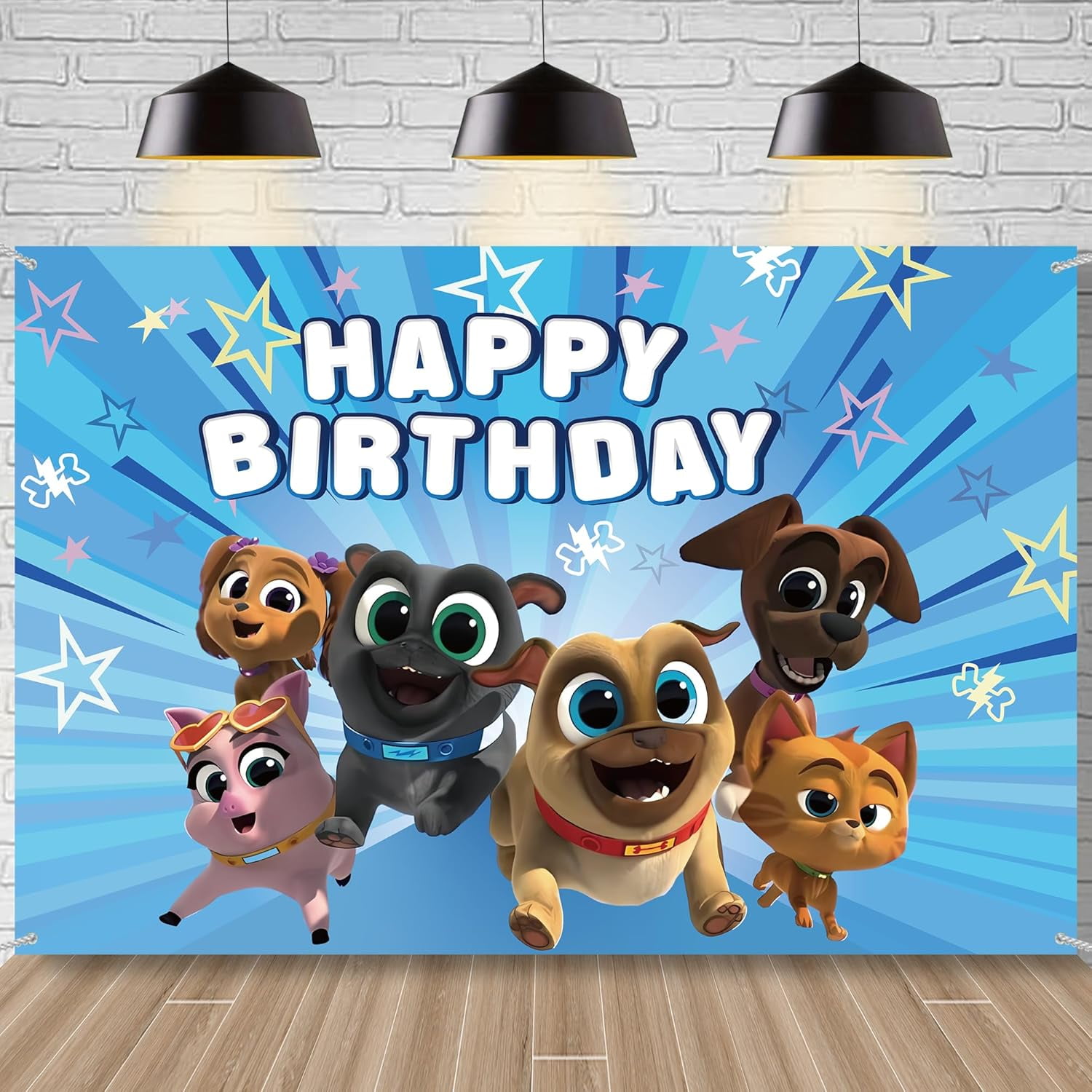 Puppy Dog Pals Party Decorations Happy Birthday Party Backdrop, Puppy ...