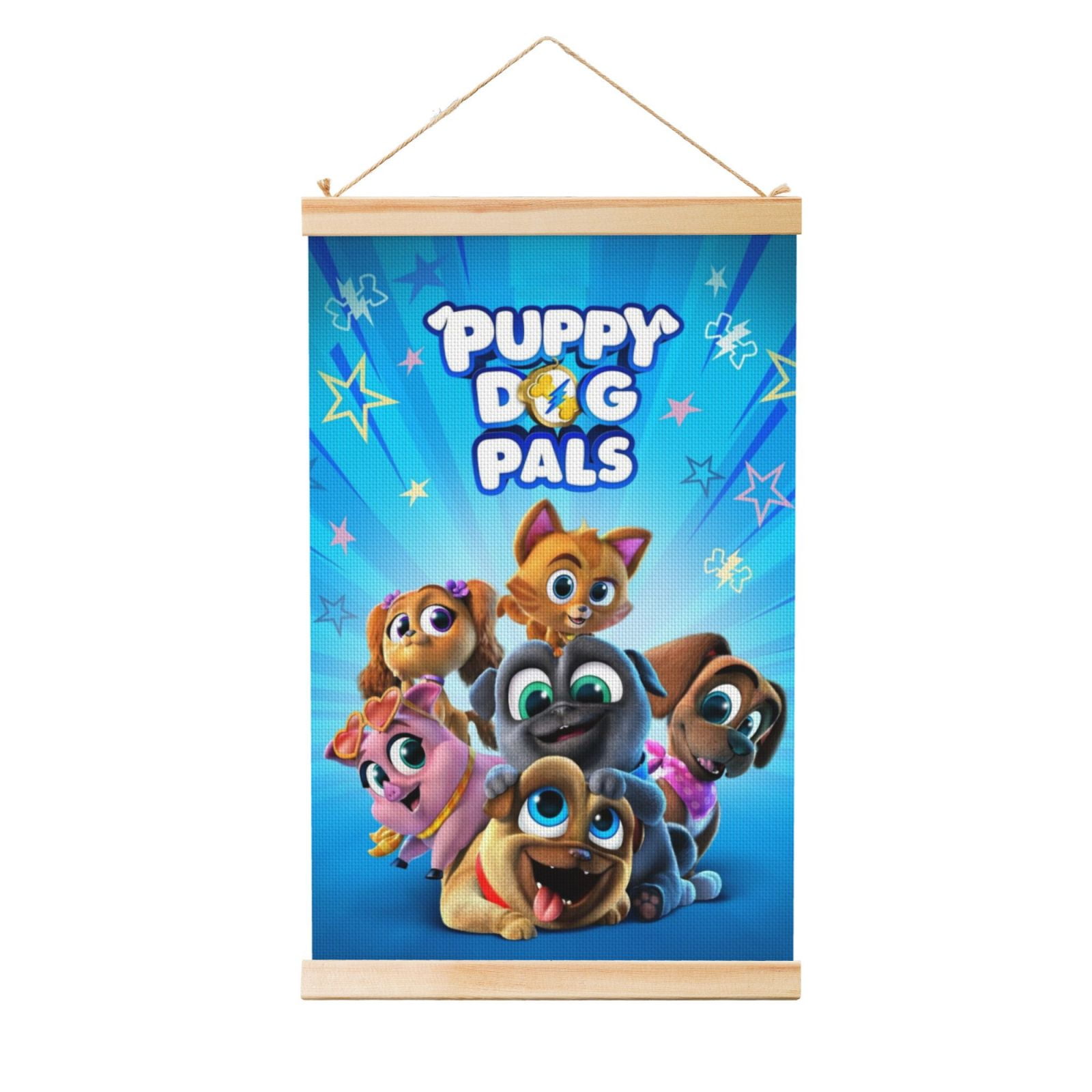 Puppy Dog Pals Poster Aesthetic Canvas Wooden Shaft Wall Art Hanging ...