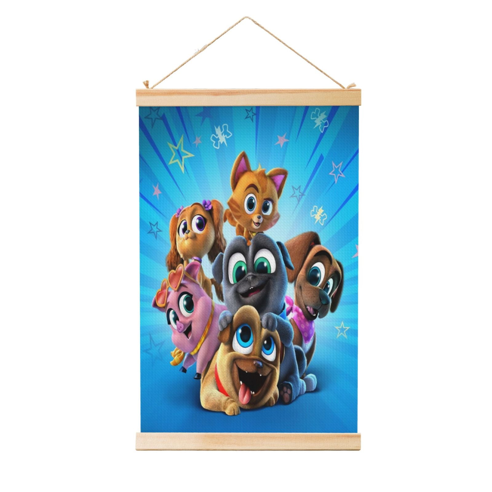 Puppy Dog Pals Poster Aesthetic Canvas Wooden Shaft Wall Art Hanging ...