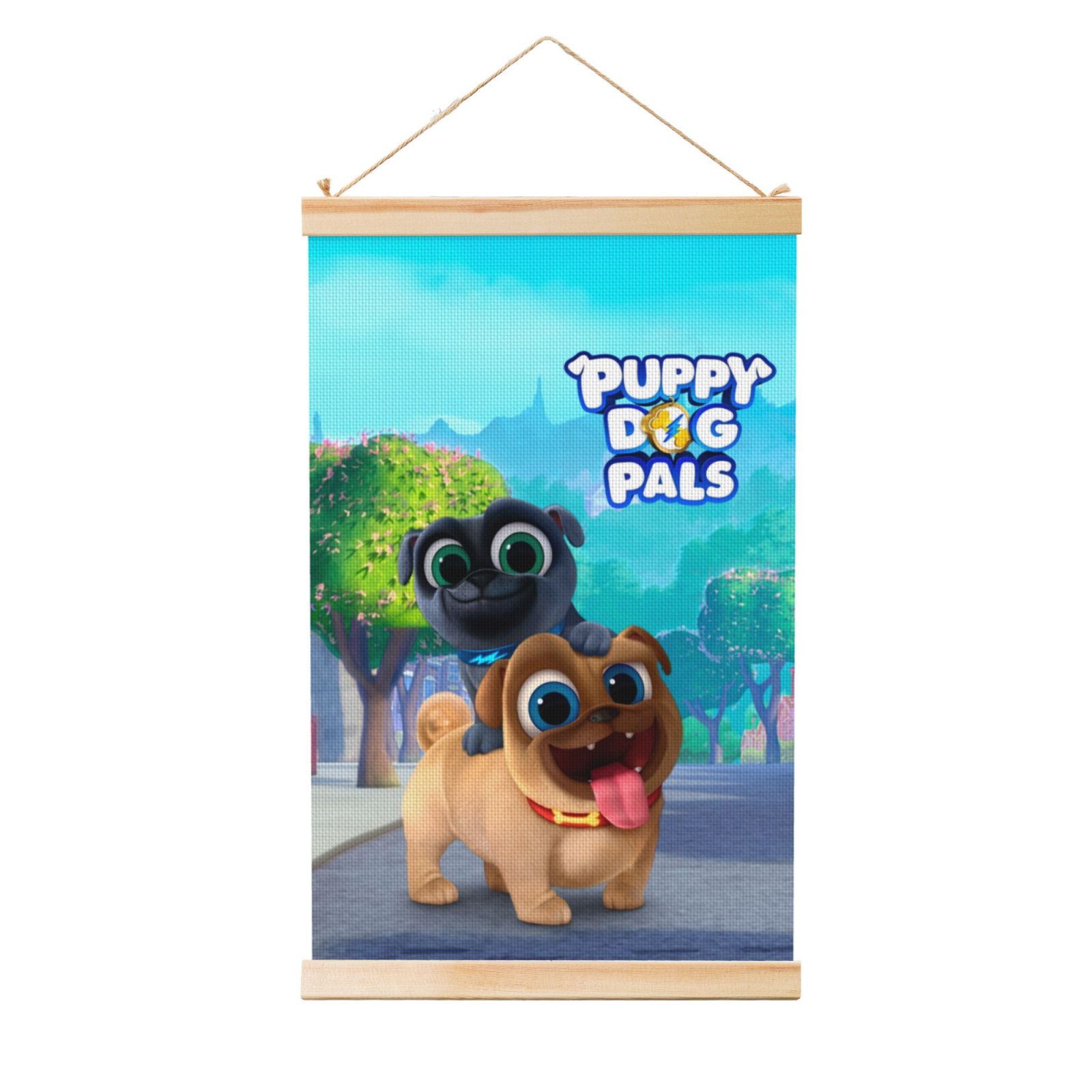 Puppy Dog Pals Poster Aesthetic Canvas Wooden Shaft Wall Art Hanging ...
