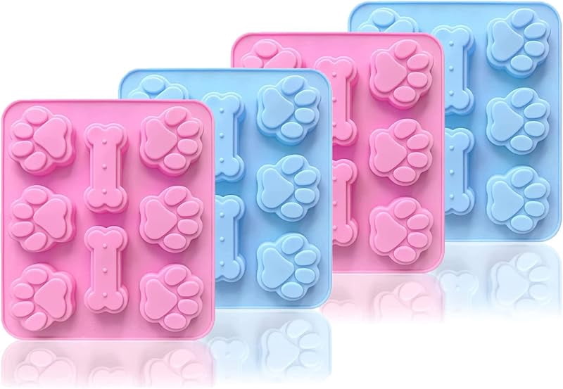 Puppy Dog Paw and Bone Silicone Molds, Non-Stick Food Grade Silicone ...