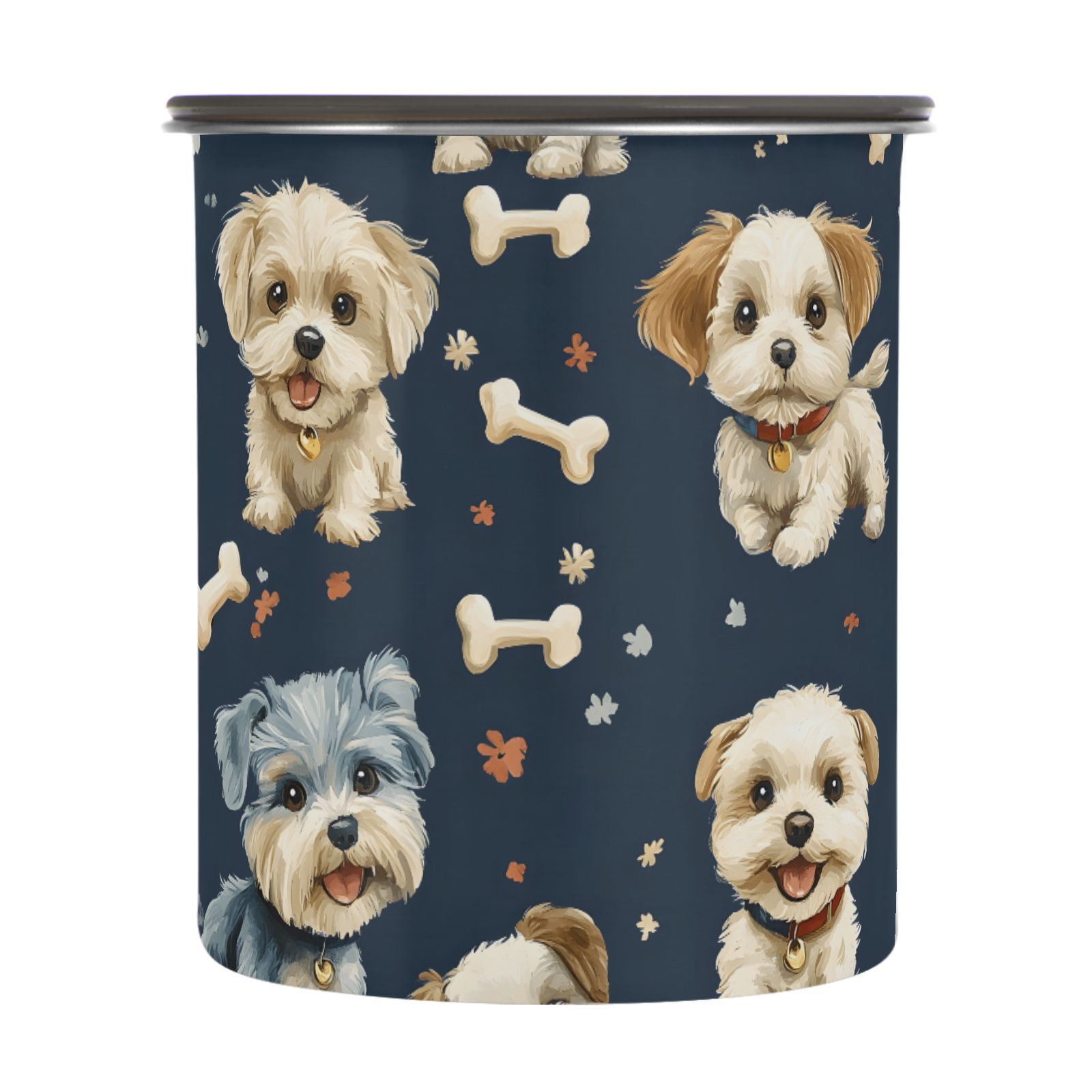 Puppy Dog Paw Prints Airtight Coffee Bean Canister 30oz Food Storage ...