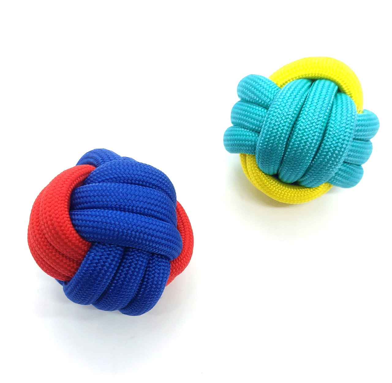 Puppy Dog Rope Knot Ball Toy - 2 Pak Blue Yellow - Walmart.com