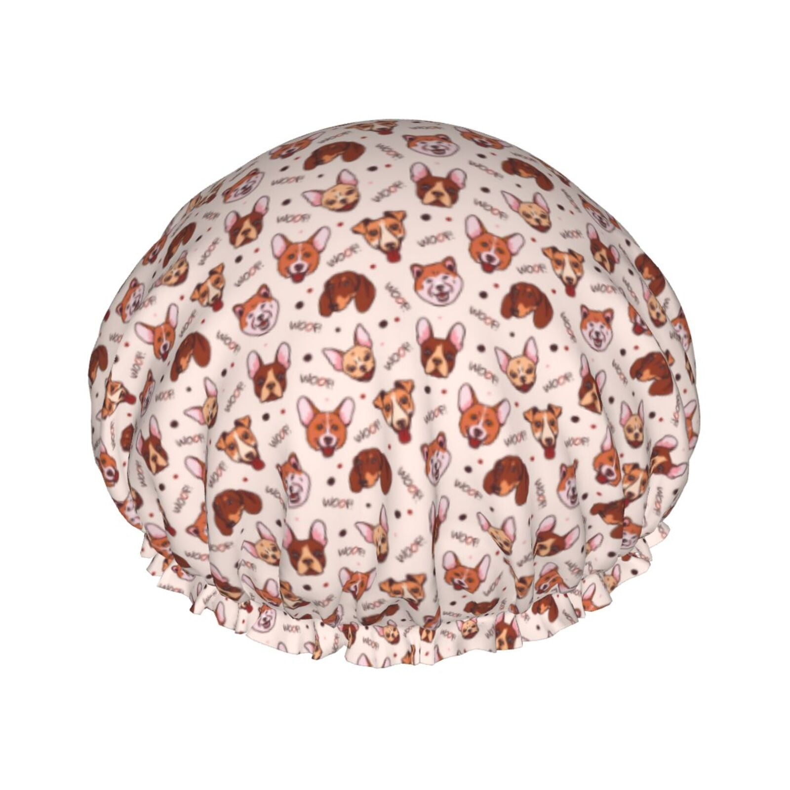 Puppy Dog Shower Cap for Women, Double Waterproof Layers Shower Caps ...
