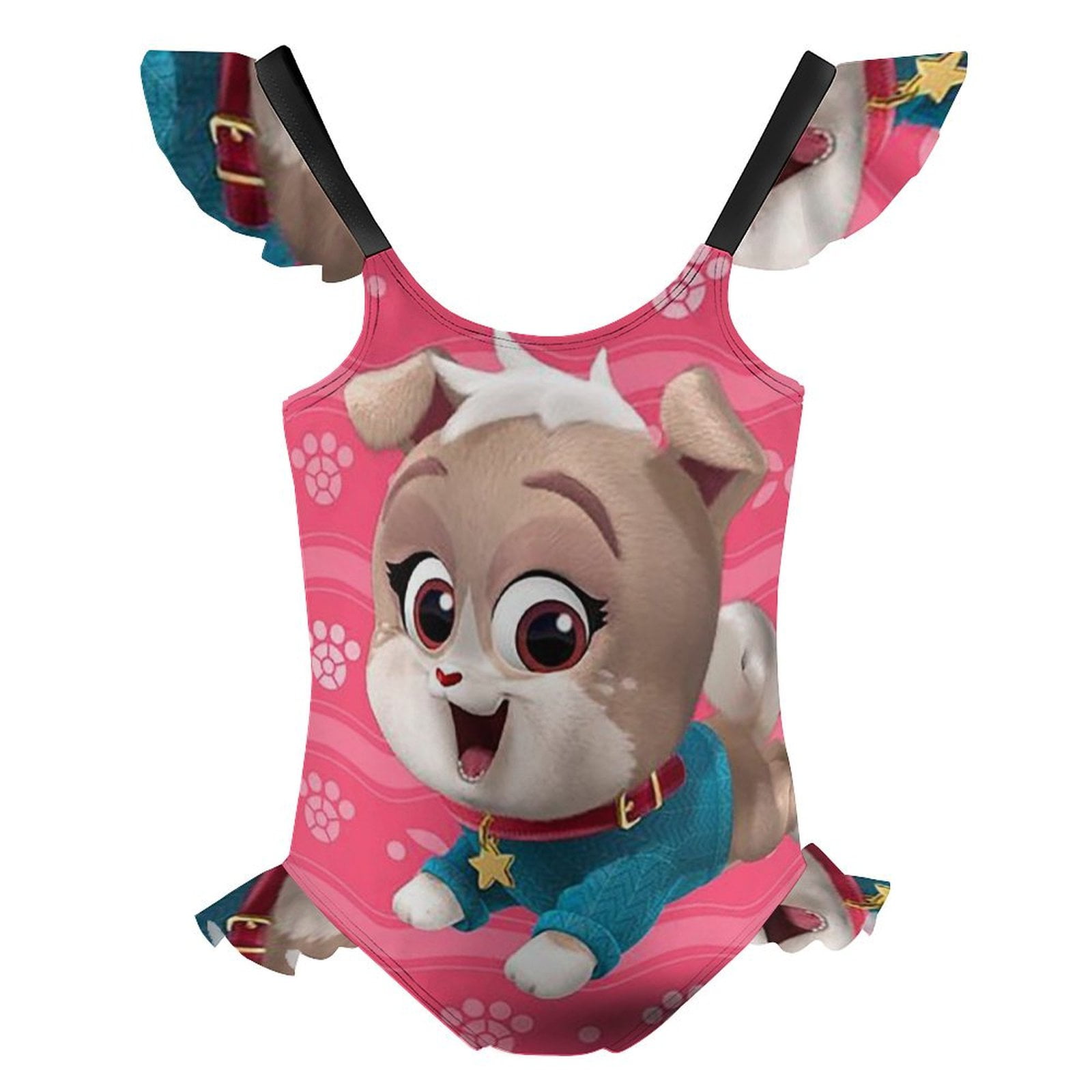 Puppy Dogs Pals swimsuit for Girl Cute Teen Girls One Piece Ruffle Trim ...