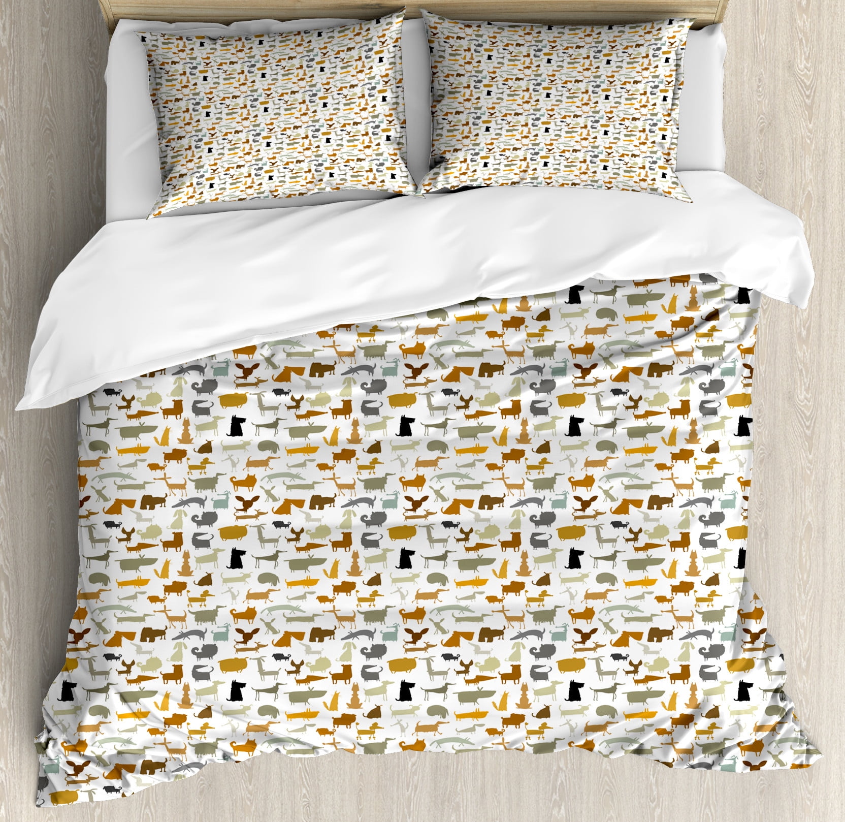 Puppy Duvet Cover Sets, Creative Colorful Repetitive Pattern of ...