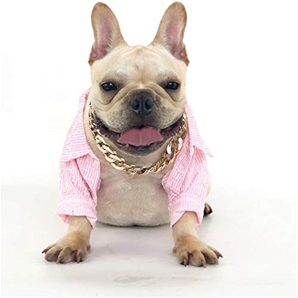 Puppy Fashion Pitbull Dog Gold Chain Necklace Cool Gold Metal Collar ...