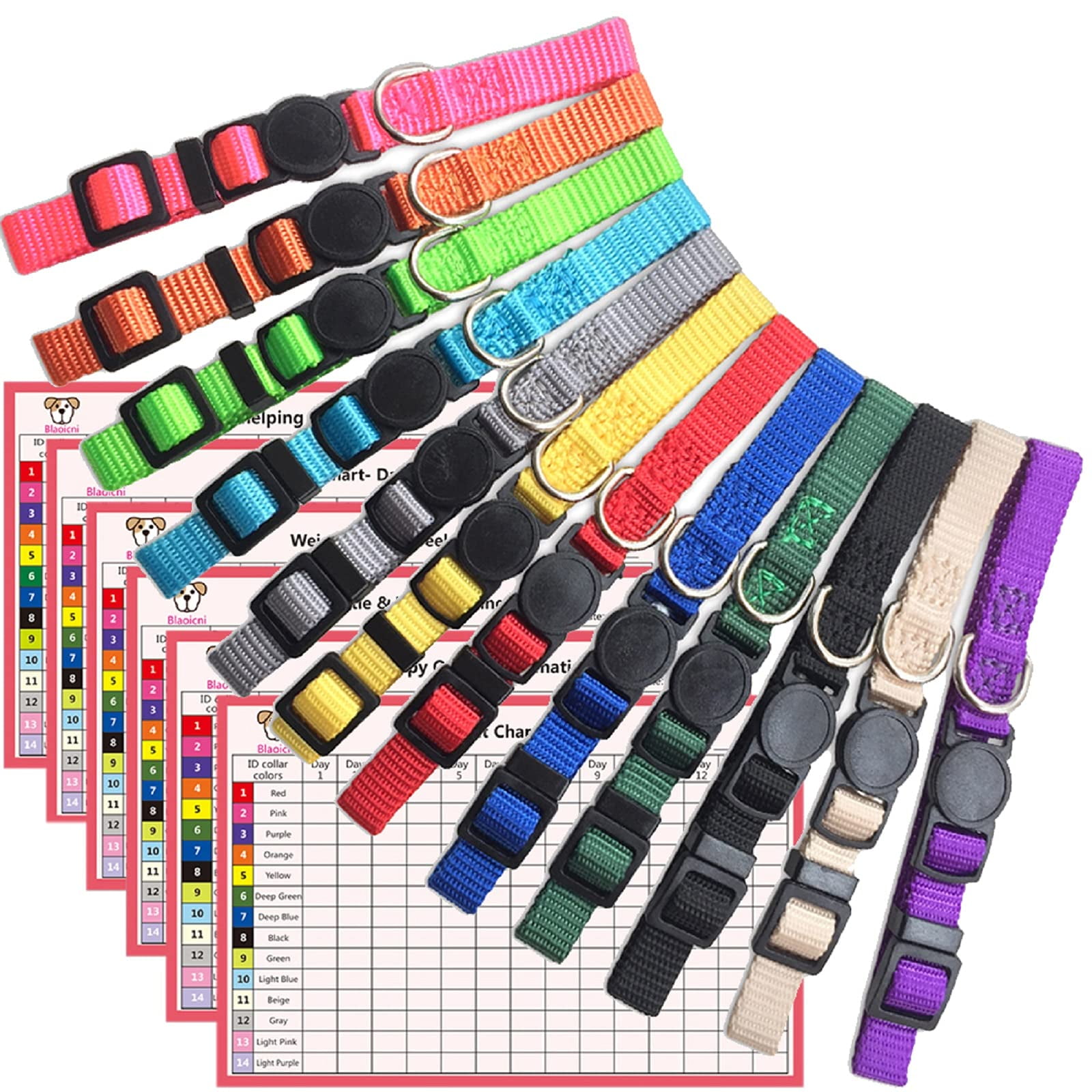 Puppy ID Collar Identification Soft HYZ01 Nylon Adjustable Breakaway ...