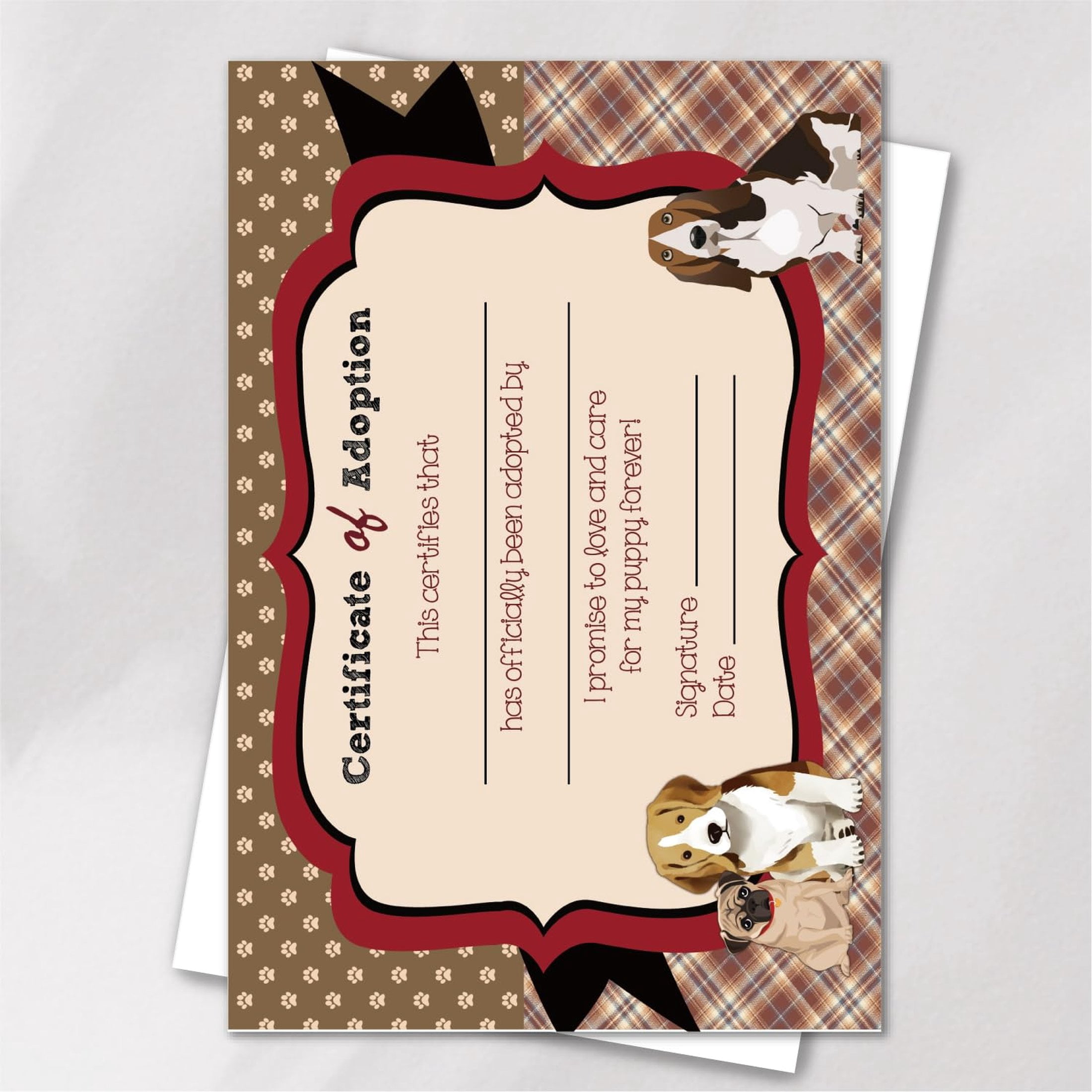 Puppy Love Adoption Party Invitations with Envelopes - Double-Sided ...