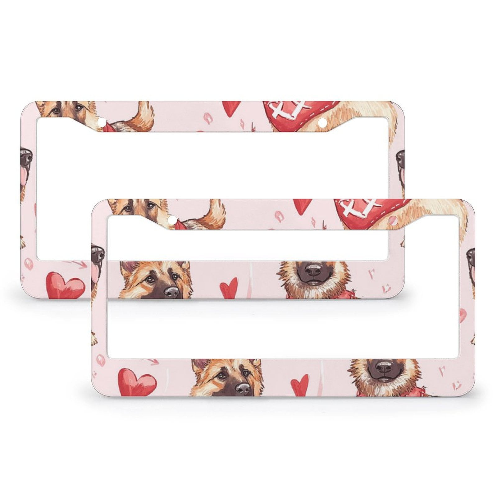 Puppy Love Hearts German Shepherd License Plate Frames 2 Pack Dog ...