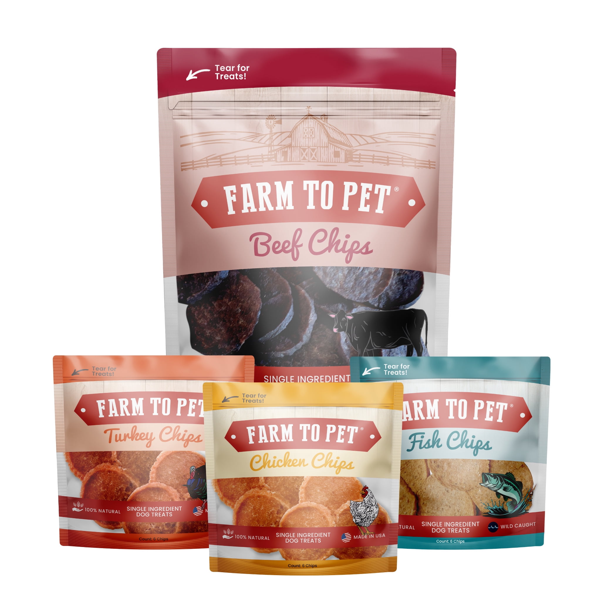 Farm to Pet Puppy Packs 'N Snacks Dog Treat Bundle, Beef, Chicken ...
