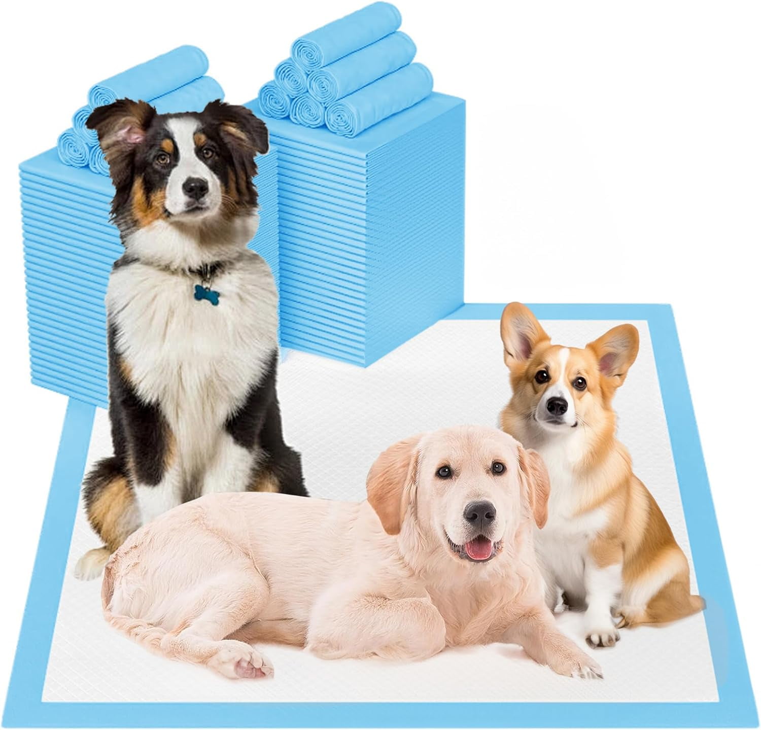 Puppy Pads , Disposable Pee Pads for Dogs, Leak-Proof & Super Absorbent ...