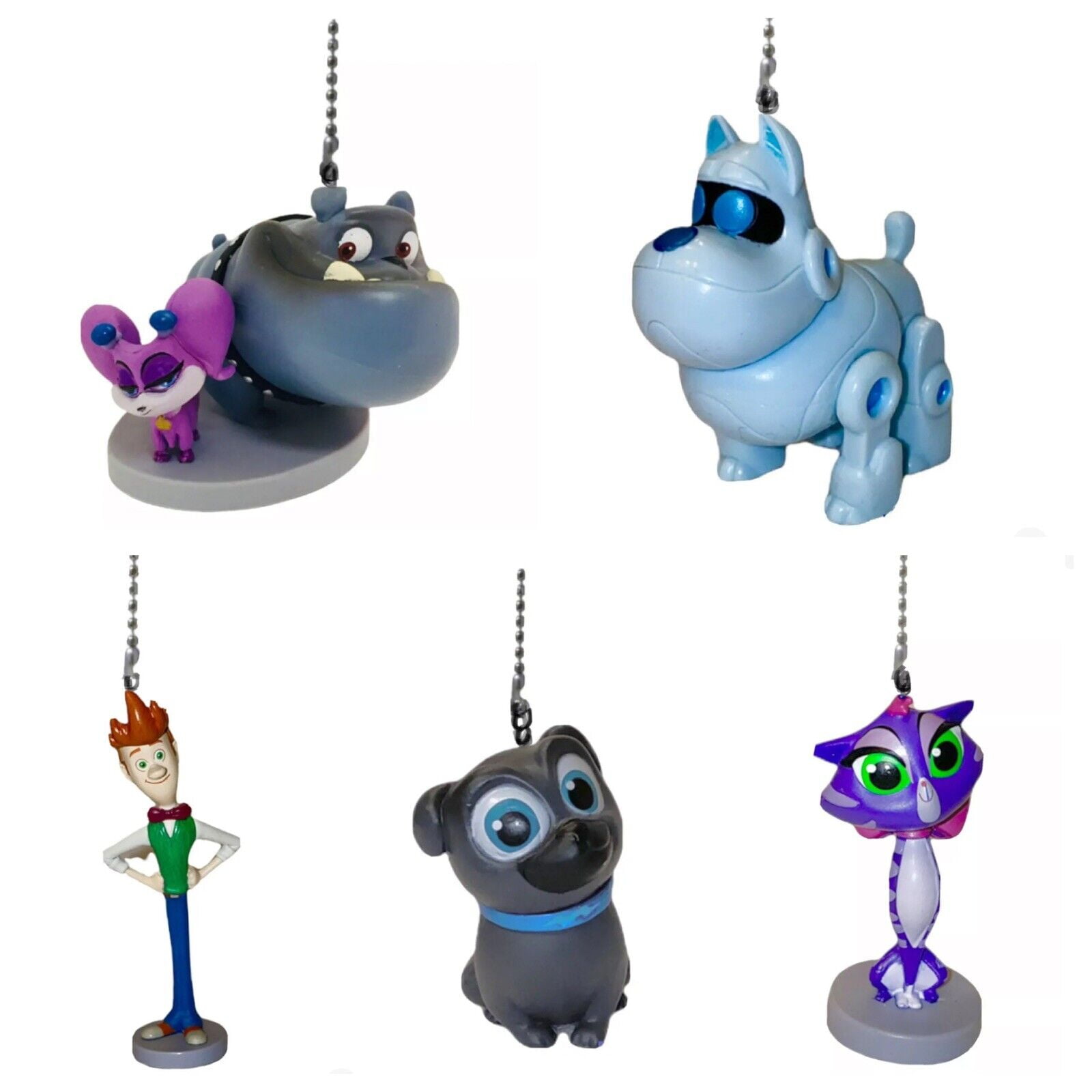 Puppy Pals Hissy Bob ARF Bingo Rufus & Cupcake 5 Fan Lamp Light Pull ...