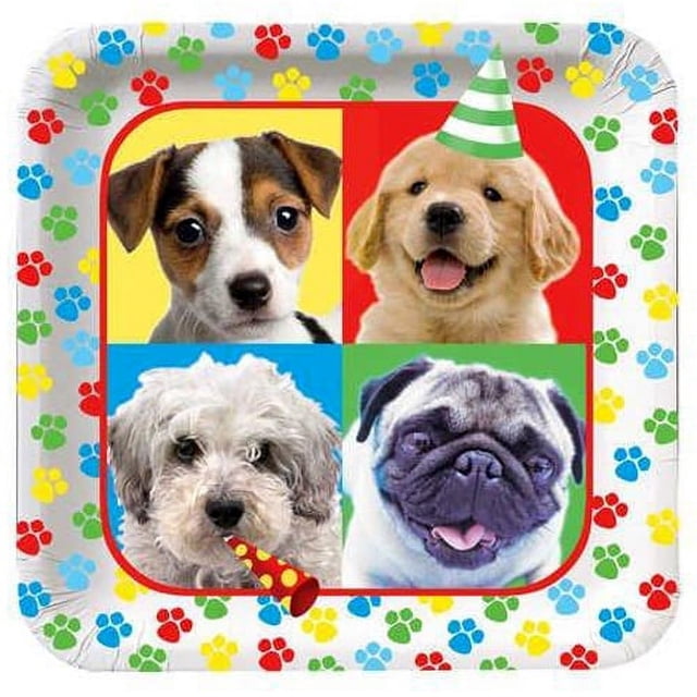 Puppy Party 'Paw-ty Time' Large Paper Plates (8ct) - Walmart Business ...
