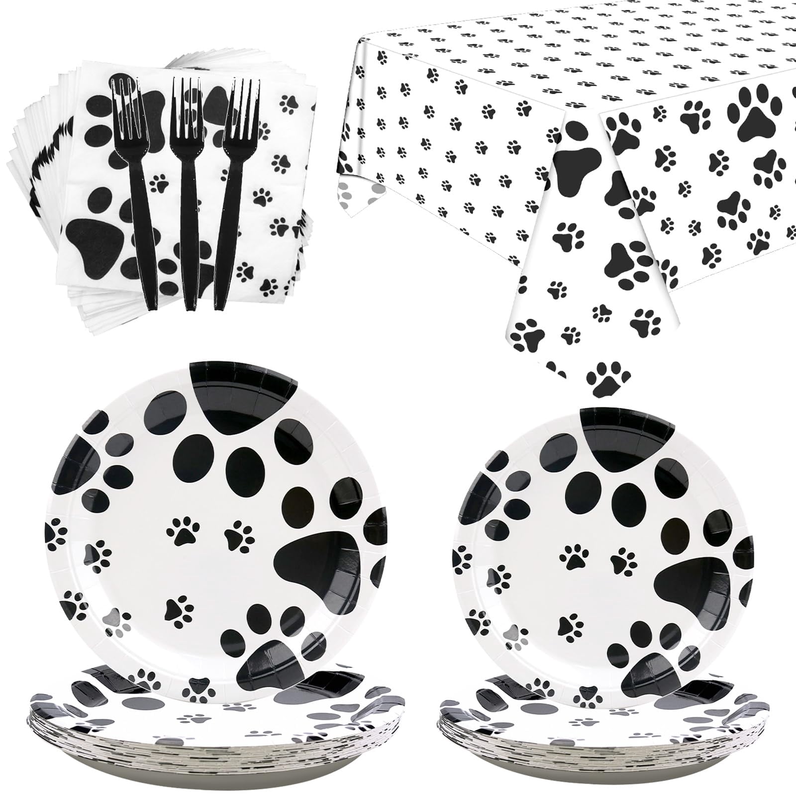 Puppy Paw Print Party Supplies, Dog Party Birthday Decorations, Puppy ...