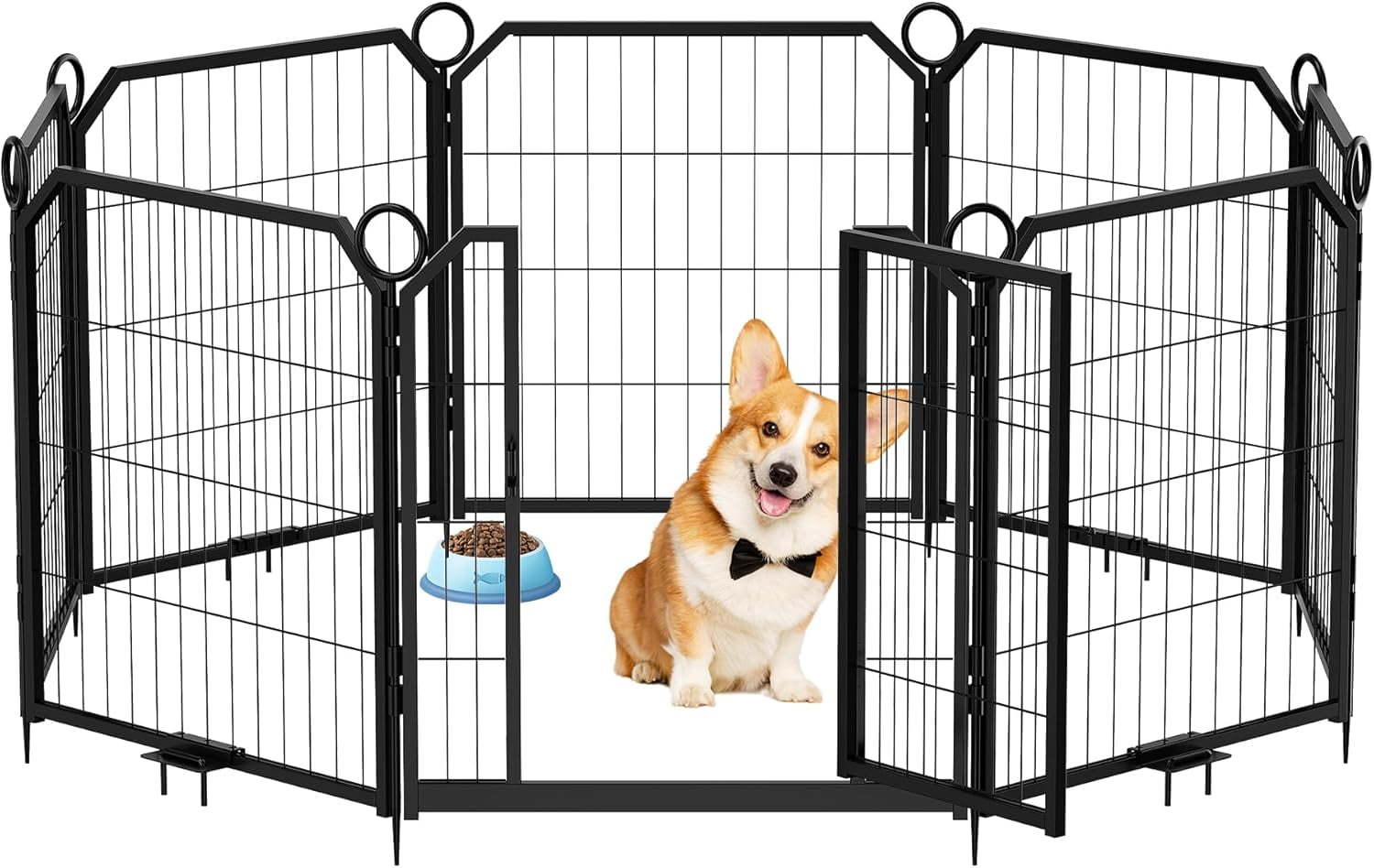Puppy Playpen,Metal Exercise Enclosure,Indoor/Outdoor Fence,Rectangle ...