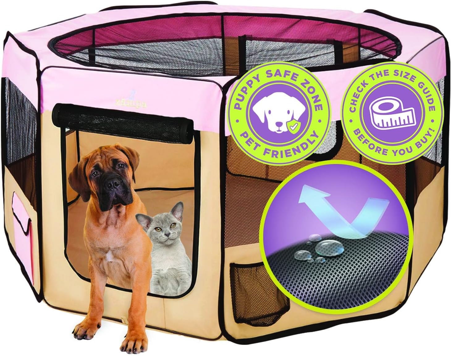 Puppy Pop Up Portable Playpen for and , Foldable | Indoor/Outdoor ...