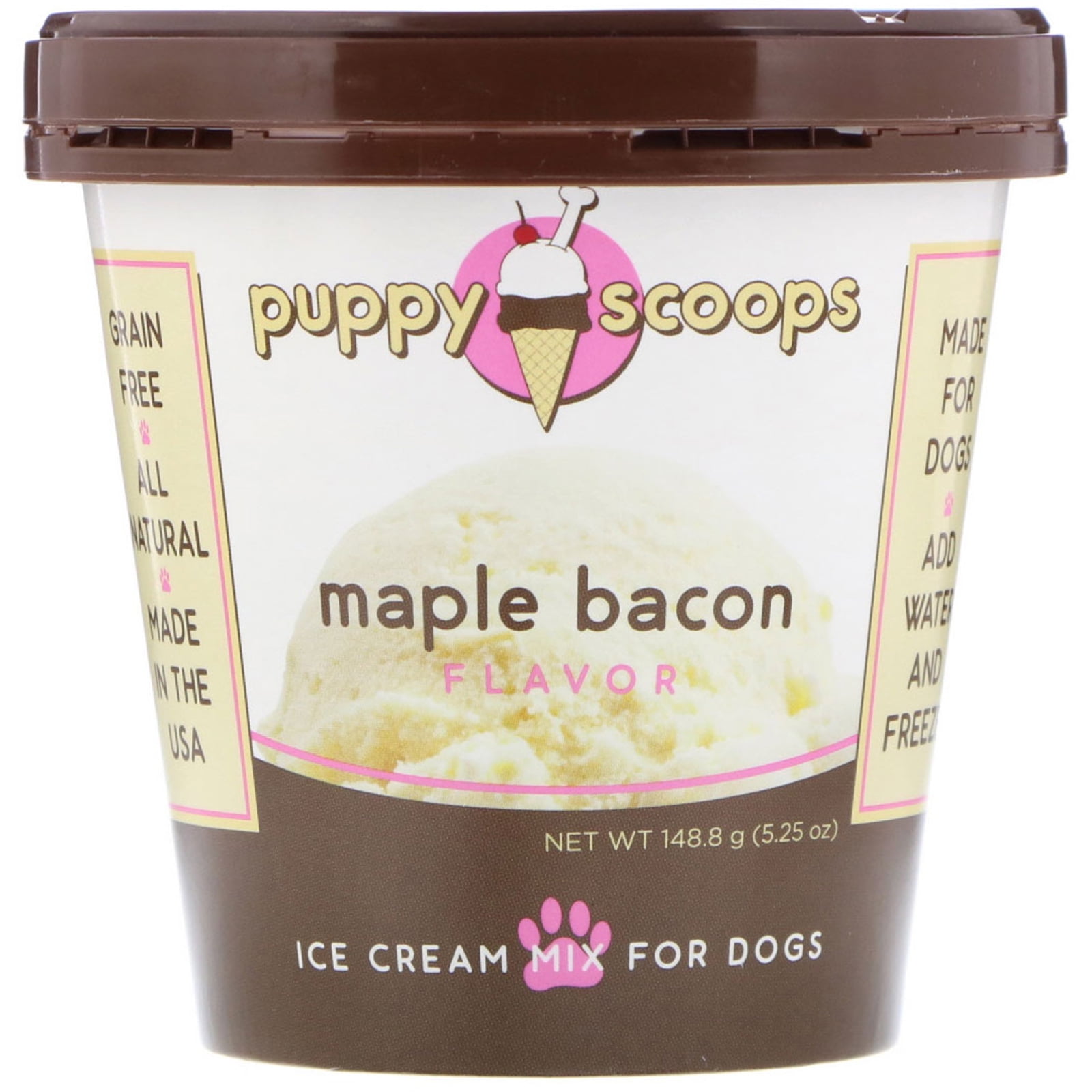 Puppy Scoops Ice Cream Mix for Dogs and Puppies - Maple Bacon Flavor ...