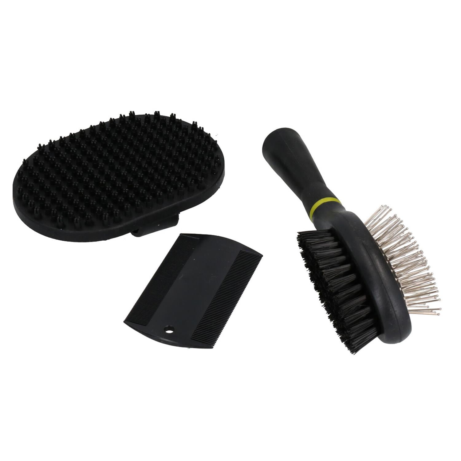 Puppy Starter Groom Set Dog Grooming: Palm Brush, Ball Pin Brush & Flea ...