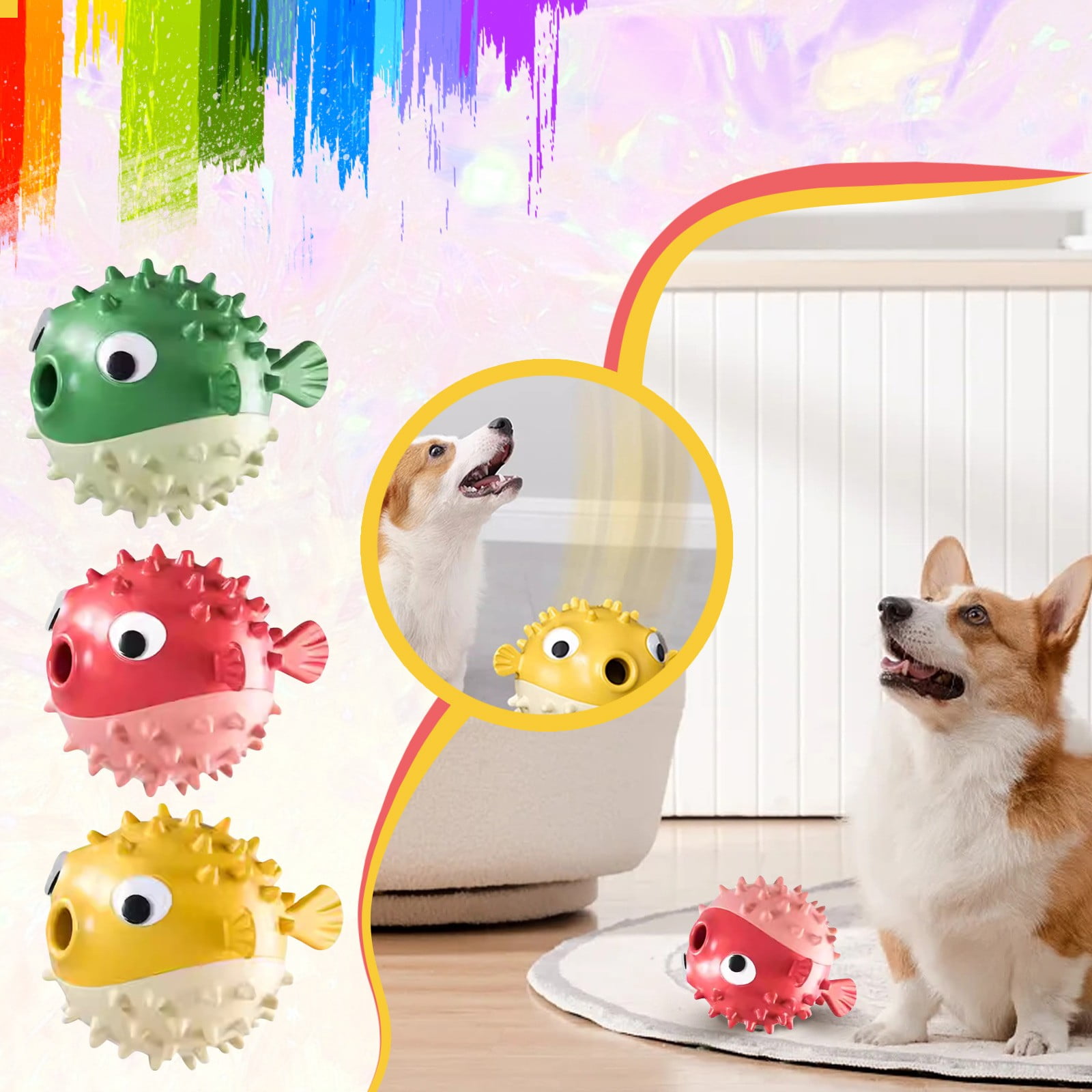 Dog Toy Ball, Nontoxic Bite Resistant Toy Ball for Pet Dogs Puppy Cat ...